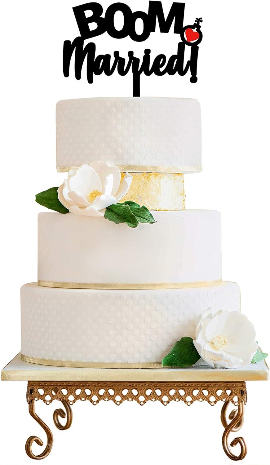LOVENJOY Boom! Married Funny Wedding Cake Topper Gift-Boxed Black ...