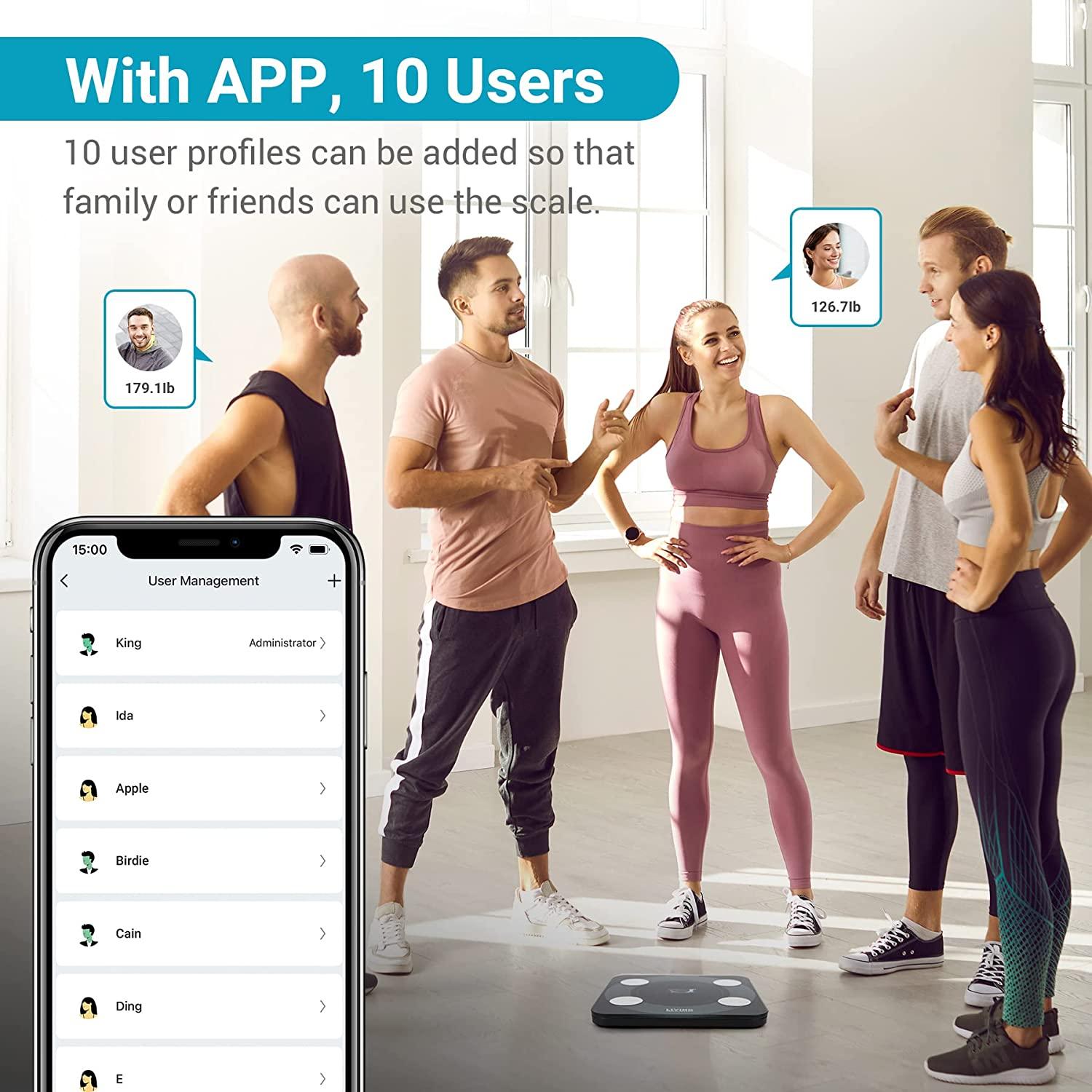 Bluetooth Smart Body Fat Weight Scale with App, 396 lbs - Black | Buy ...