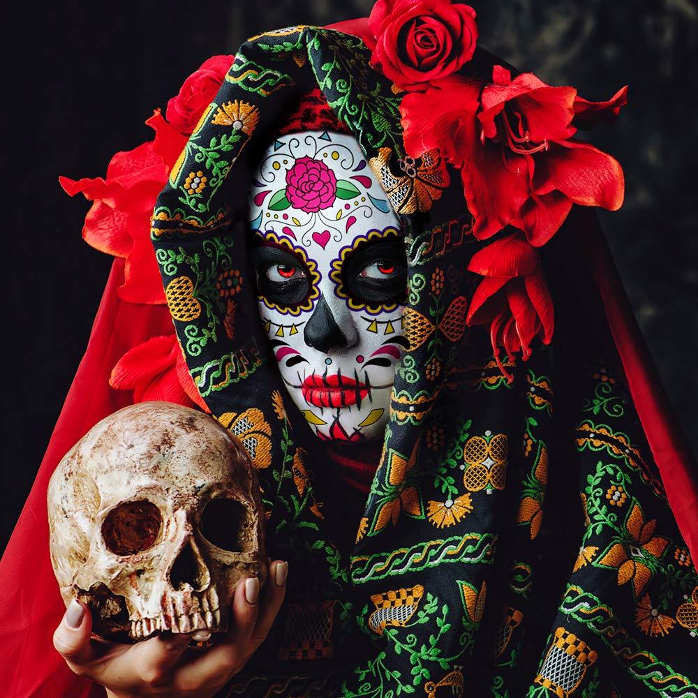 Day of the Dead Face Tattoos - 10 Pack D a de Los Muertos Temporary ...