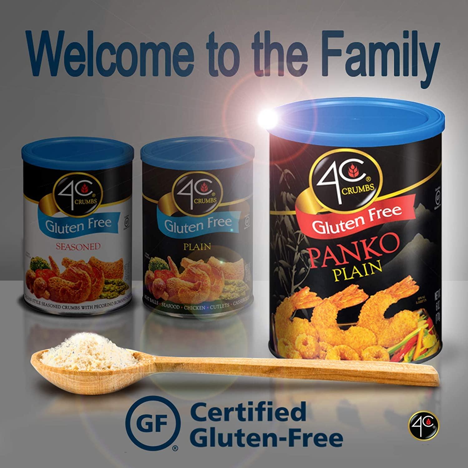 4C Premium Gluten Free Bread Crumbs, Panko Plain 6 Pack, Gluten-Free ...