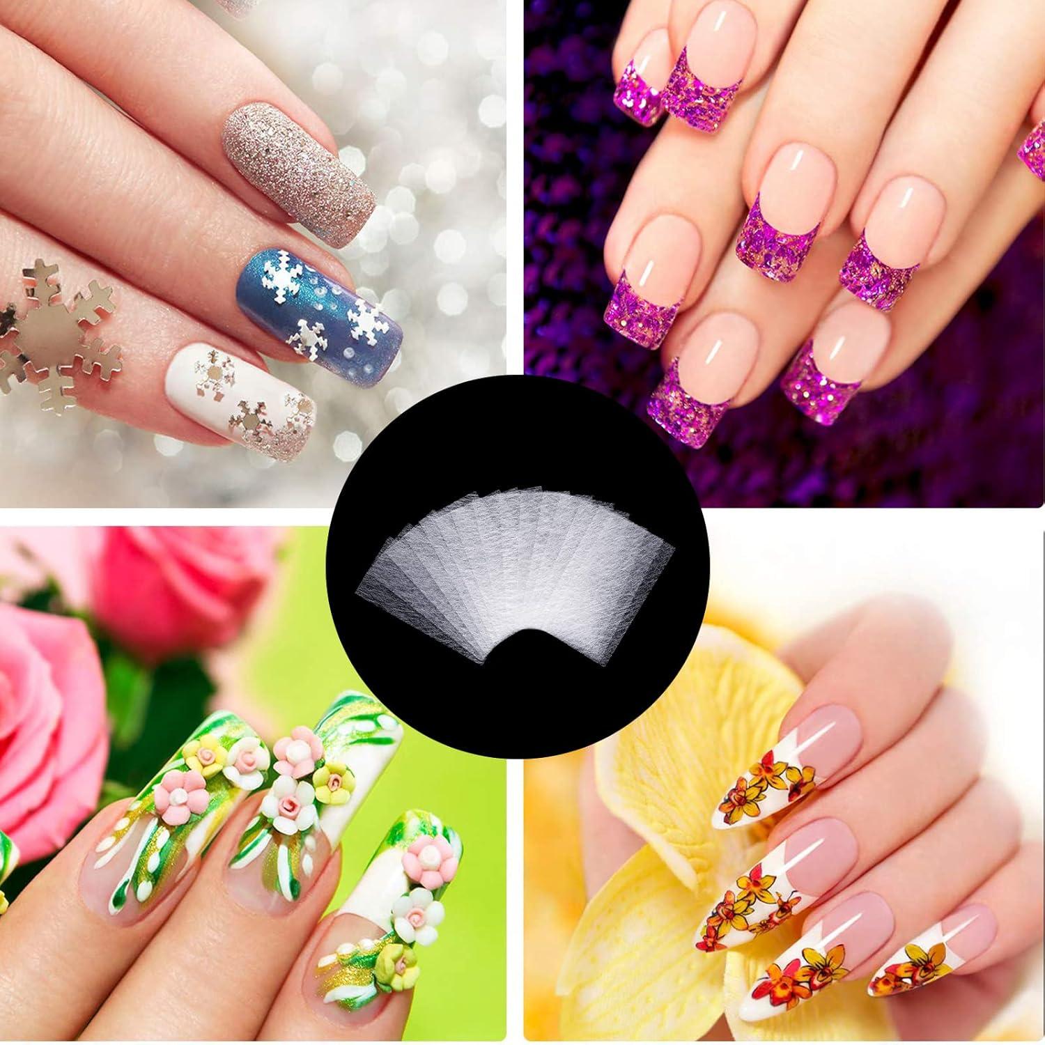 20 Pieces Silk Fiberglass Nail Extensions Kit - Manicure Tool for ...