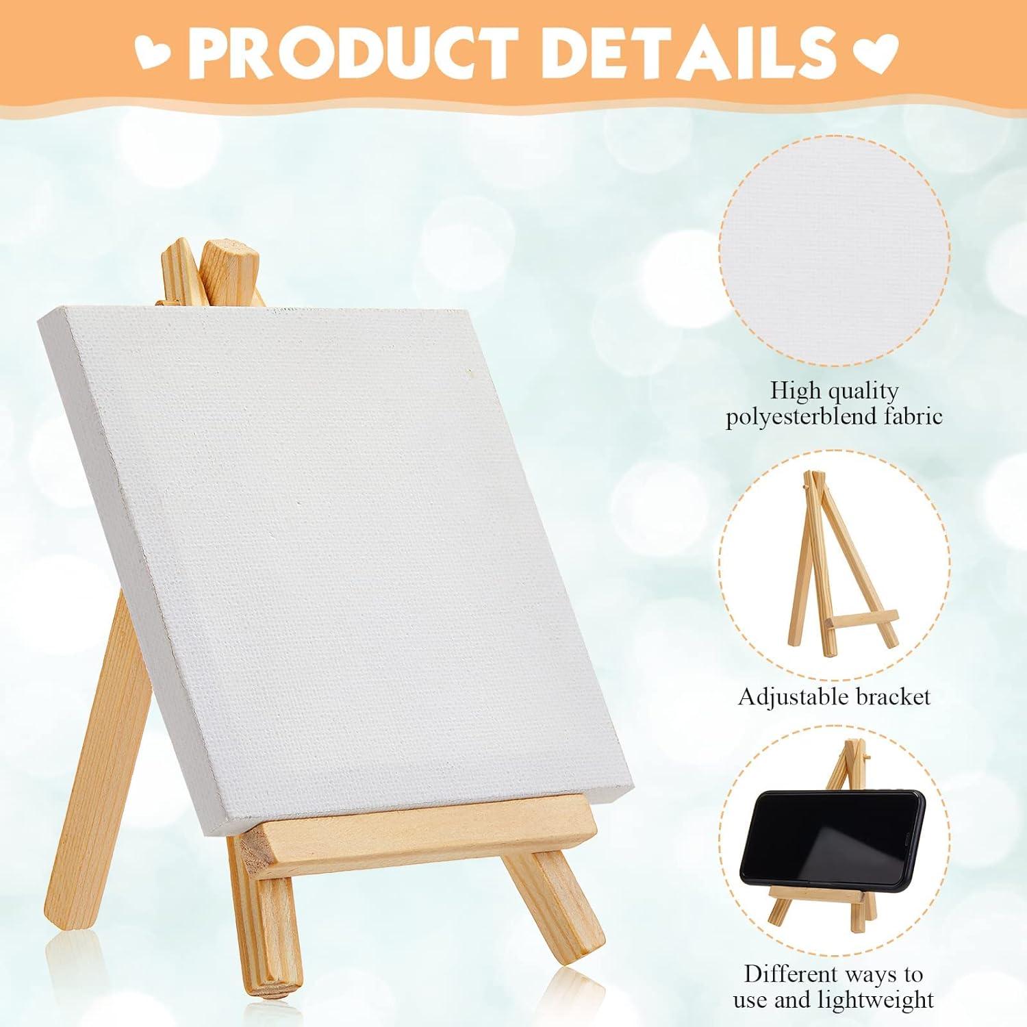 Mimorou Stretched Mini Canvases Small Painting Canvas with Easel Art ...