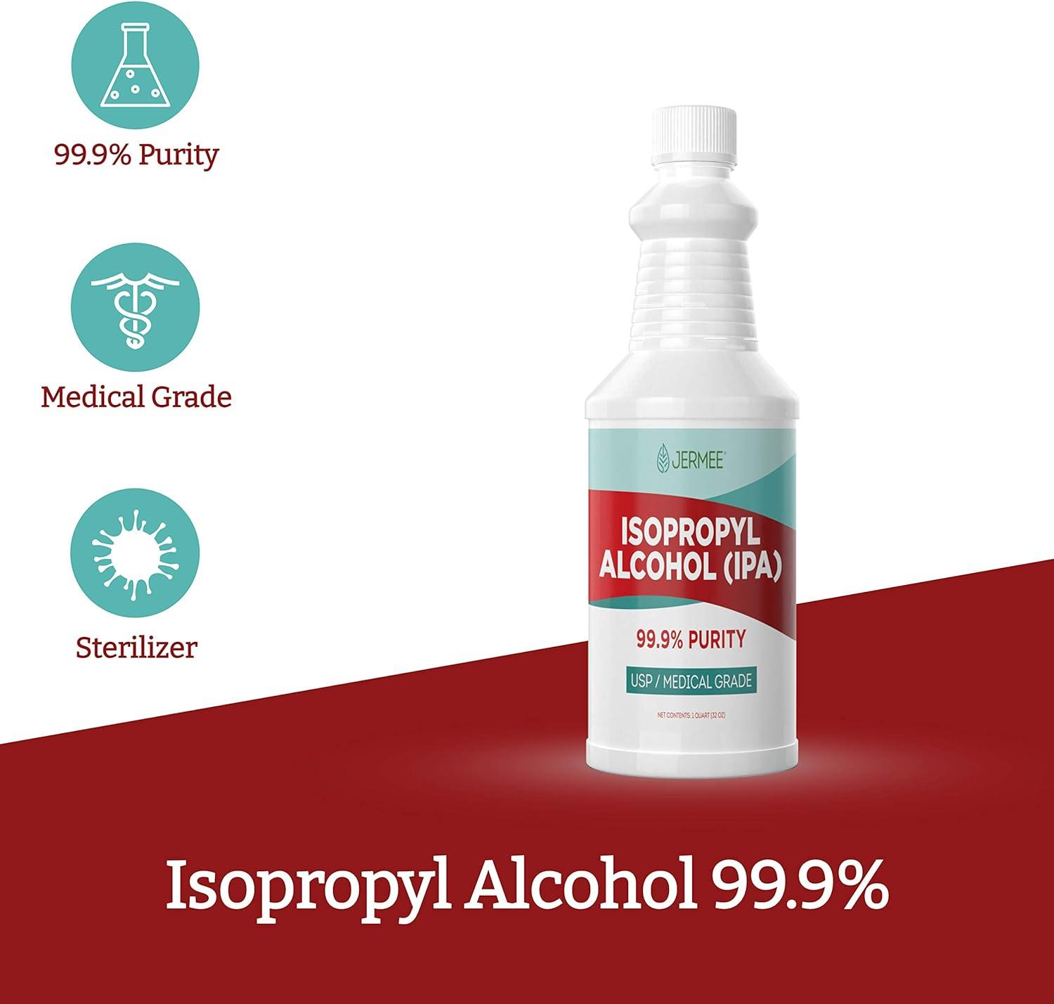 Jermee Isopropyl Alcohol 99.9% Purity USP/Medical Grade Made in USA - 2 ...