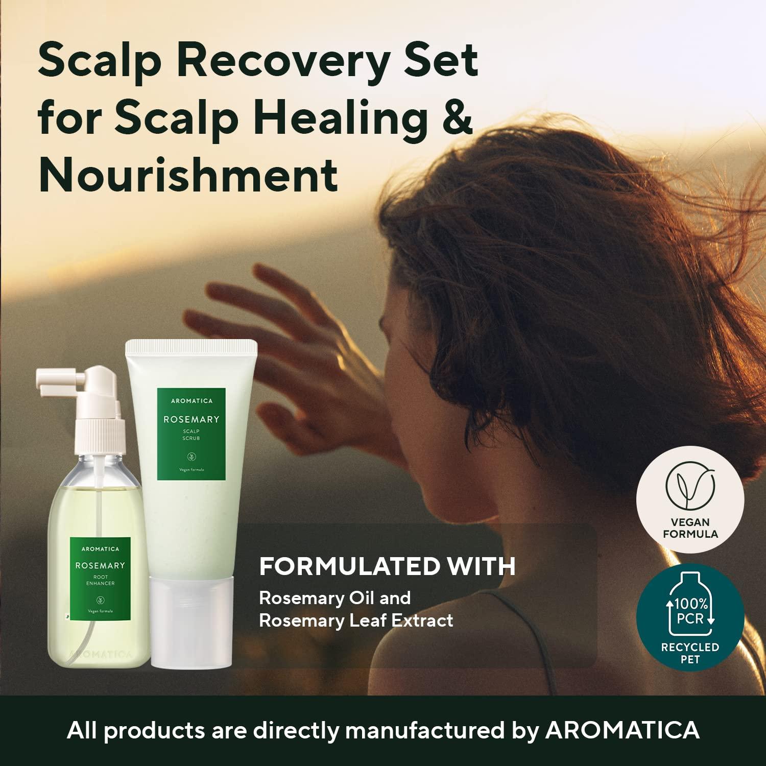 AROMATICA Rosemary Scalp Scrub & Spray Set - Nourish & Protect Hair ...