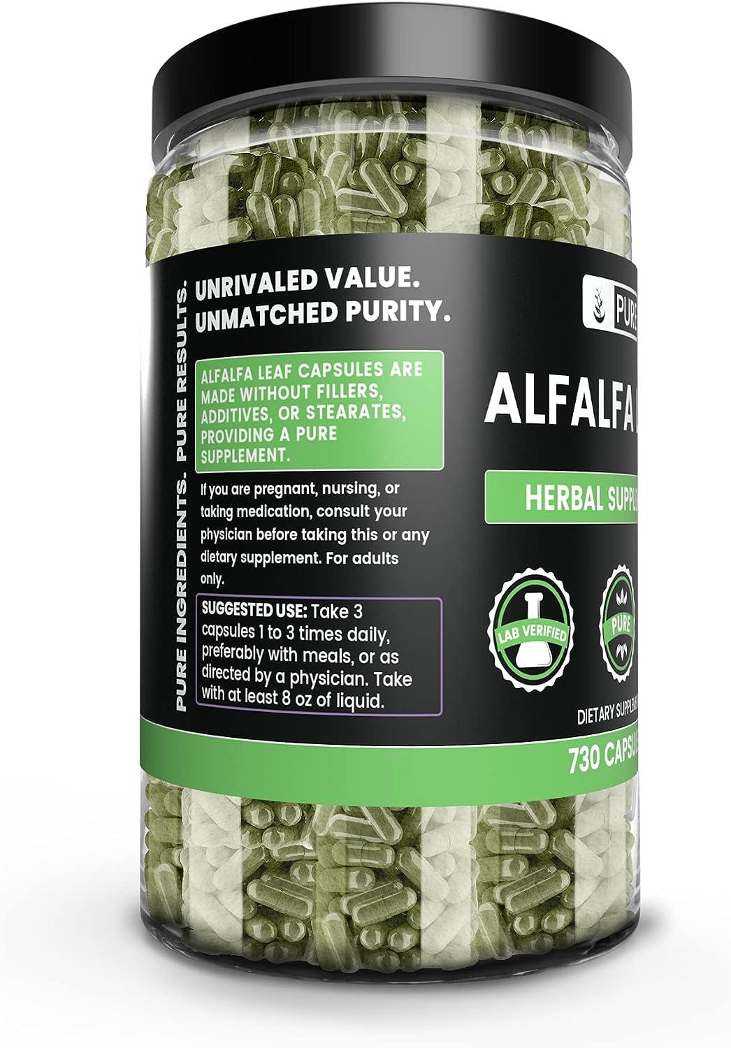Alfalfa Leaf 1050mg (730 Capsules) - Pure Original Ingredients, Lab ...