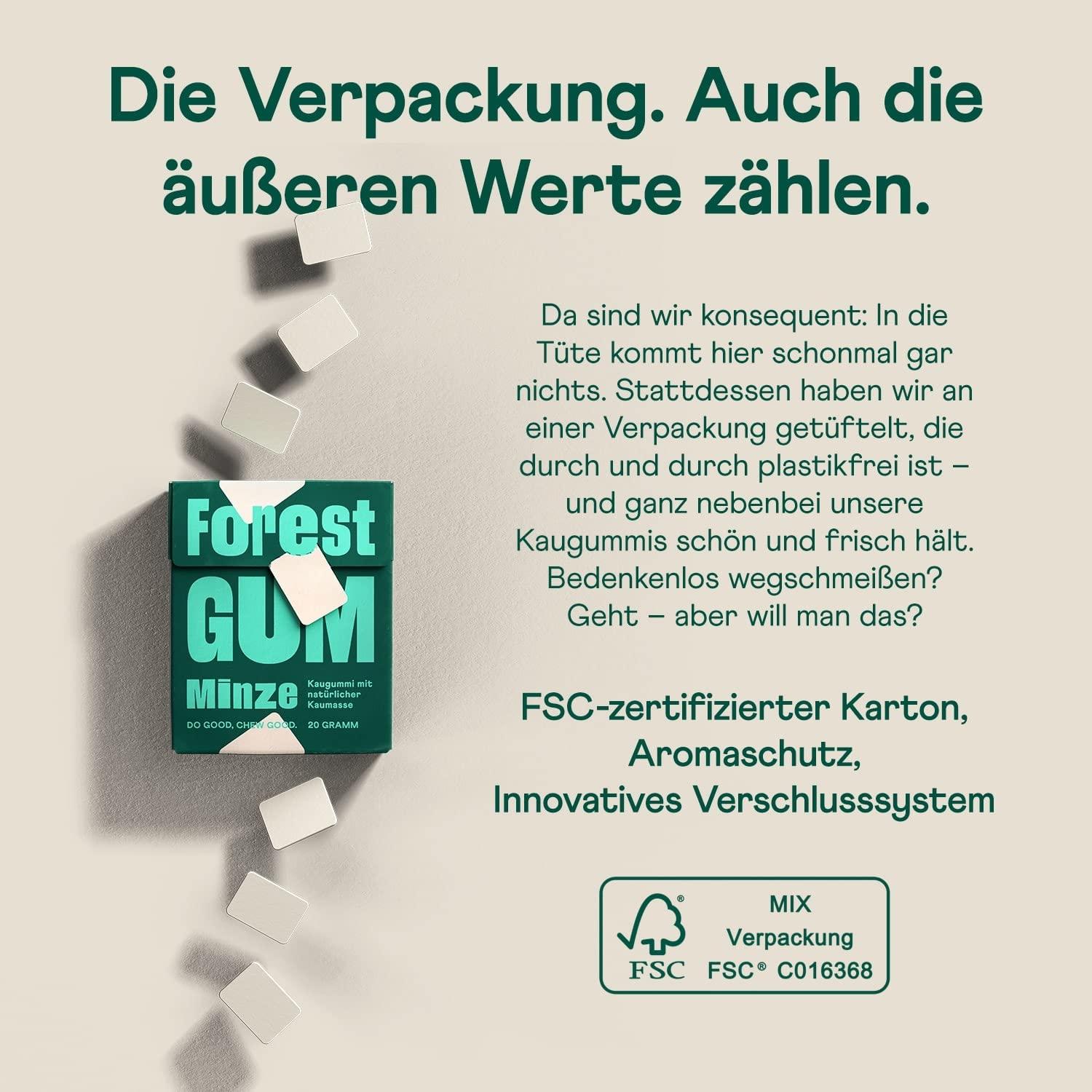 Forest Gum Mint | Vegan Vegetable Mint Chewing Gum | Sugar-Free ...