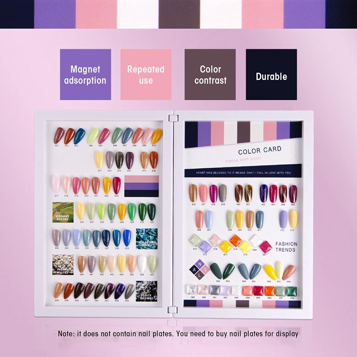 98 Color Nail Gel Display Book | Professional Nail Polish Color Chart ...