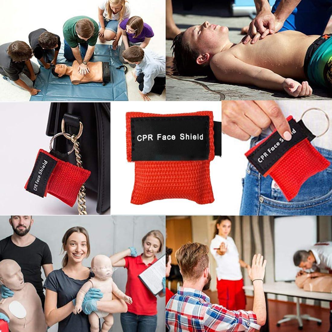 PHCOZY 5 Pcs CPR Mask Keychain Set | Check Valve & Breathing Scarf ...