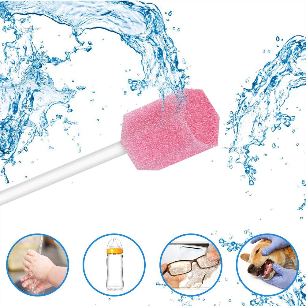 50 Pack Disposable Oral Swabs - Sterile Dental Sponge Swabsticks for ...