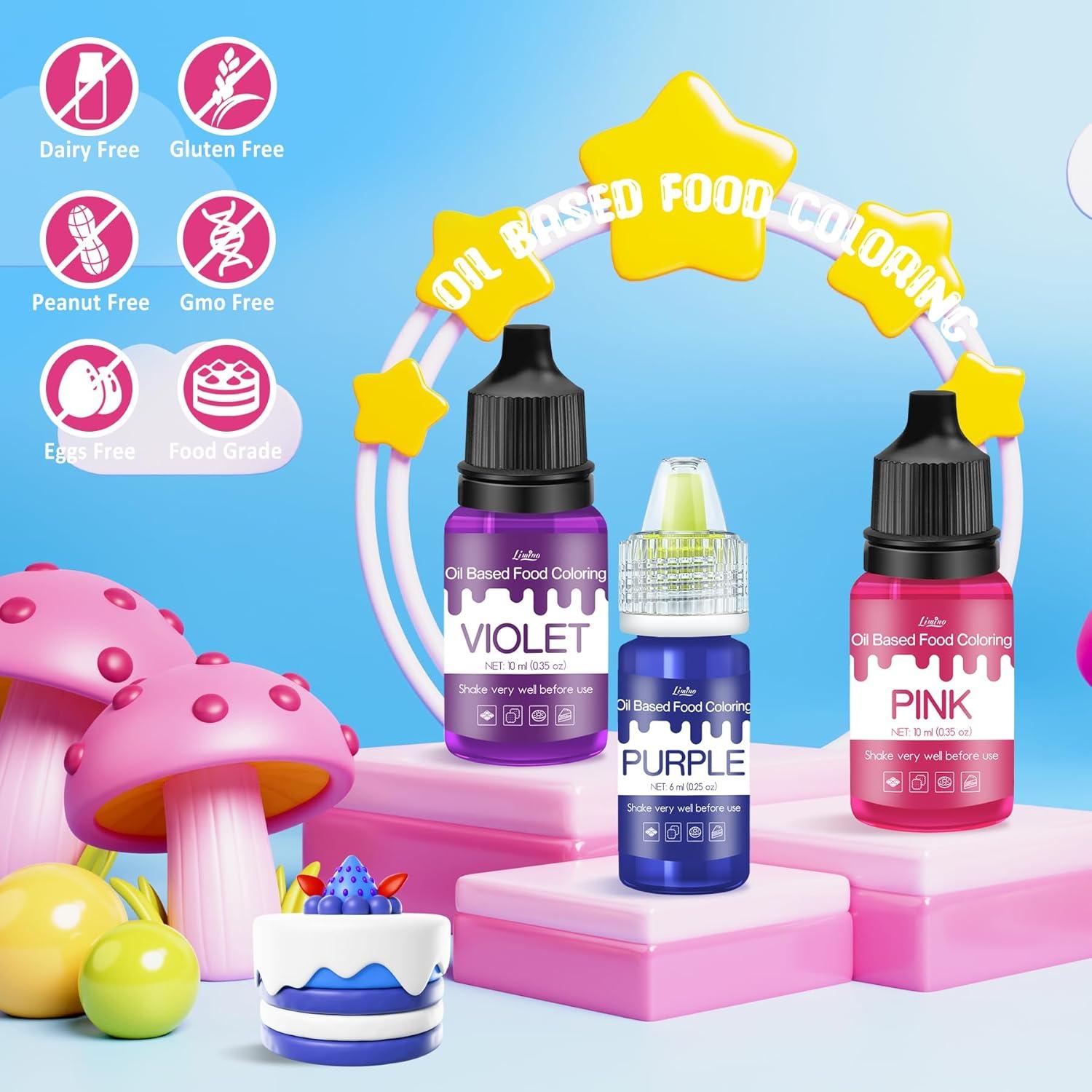 Fat-Soluble Food Coloring - 60ml Oil-Based Color for Chocolate Cakes ...