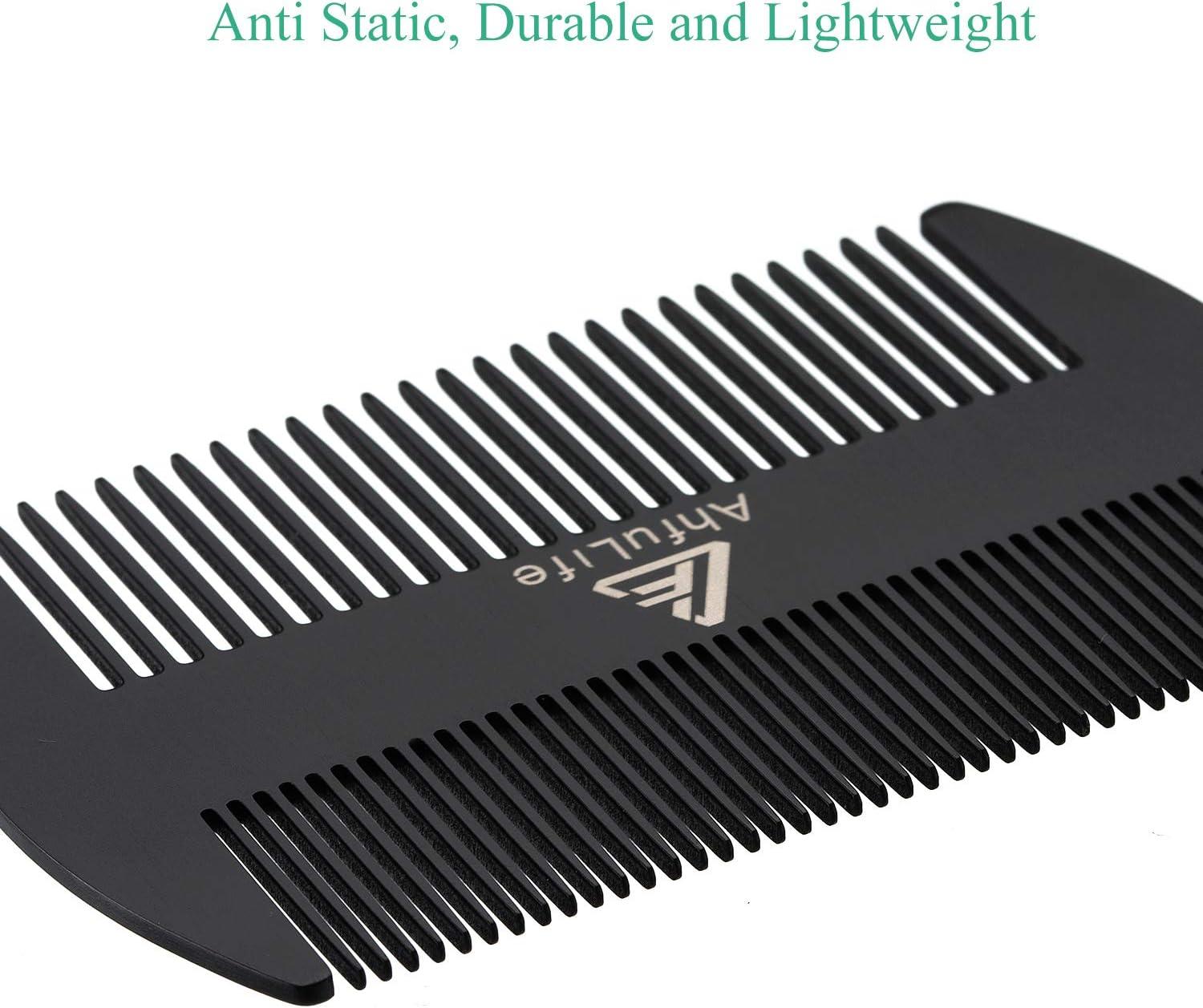 AhfuLife Metal Hair & Beard Comb - Credit Card Size Pocket Comb for Men ...
