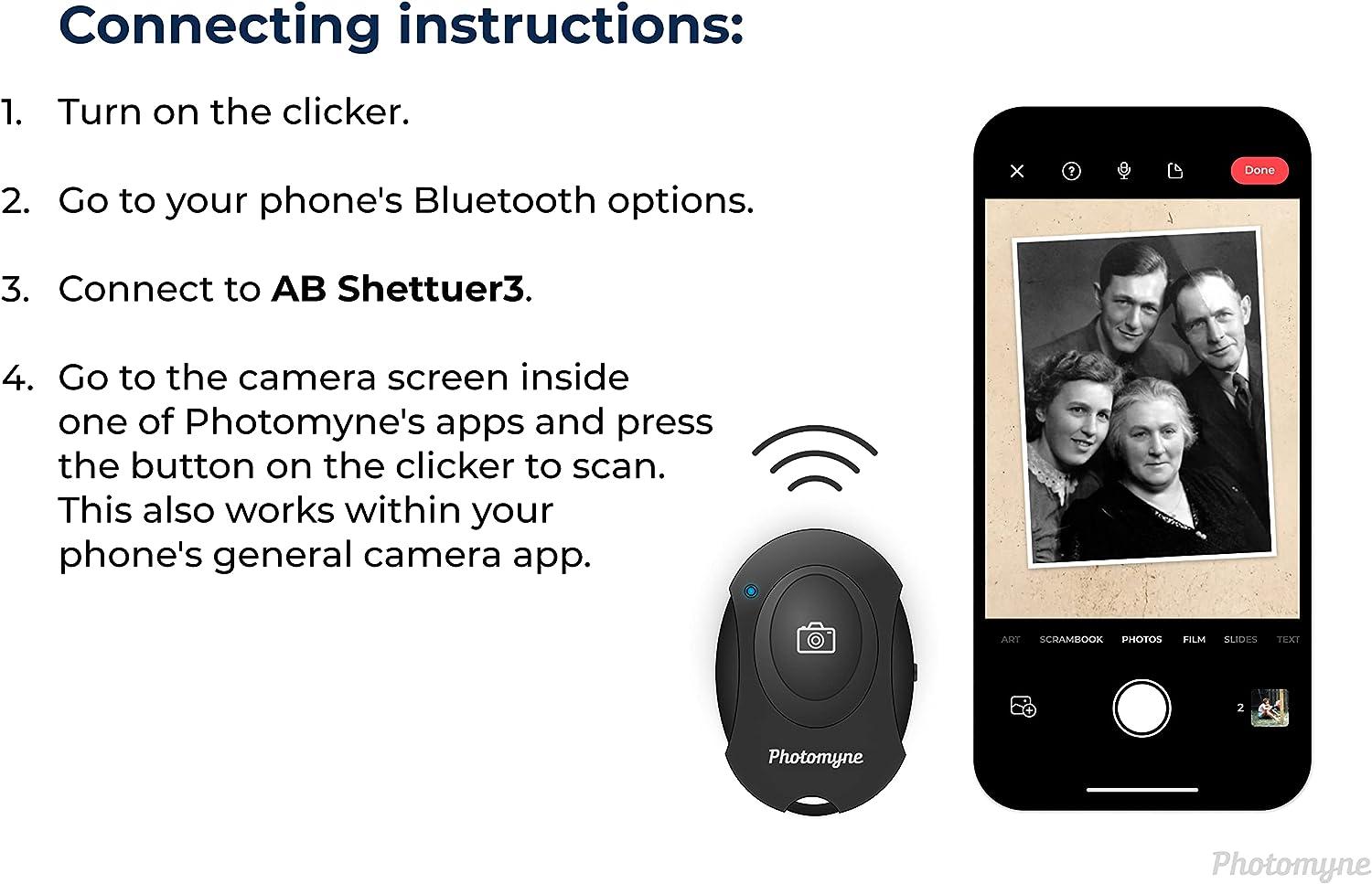 Photomyne Wireless Camera Shutter Clicker | Remote Control for iPhone ...