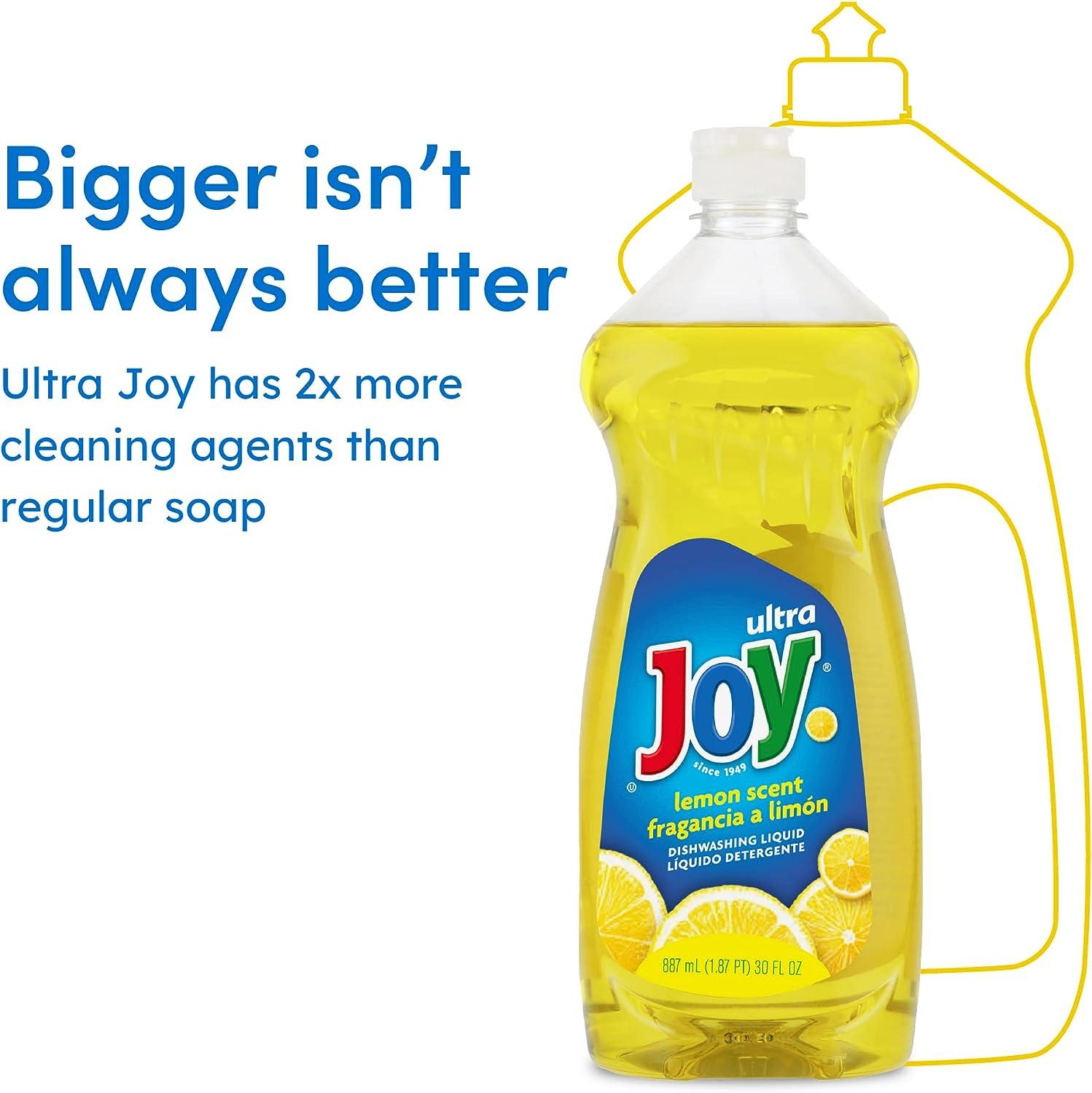 JOY Ultra Lemon Scent Dishwashing Liquid Soap 30oz (Pack of 3 ...