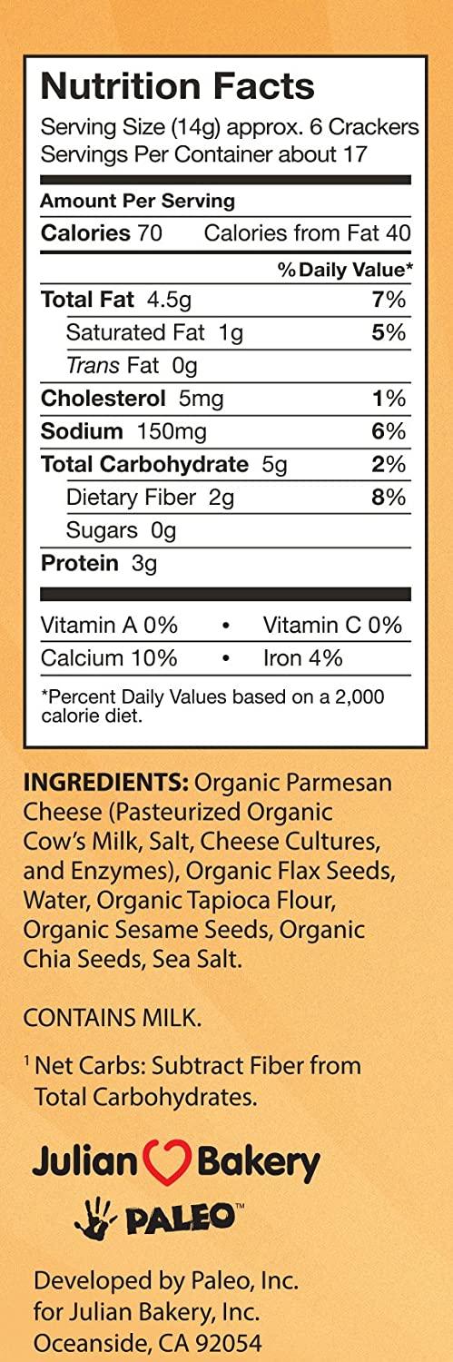 Julian Bakery Primal Thin Crackers - Organic Parmesan 8.4 oz | Healthy ...