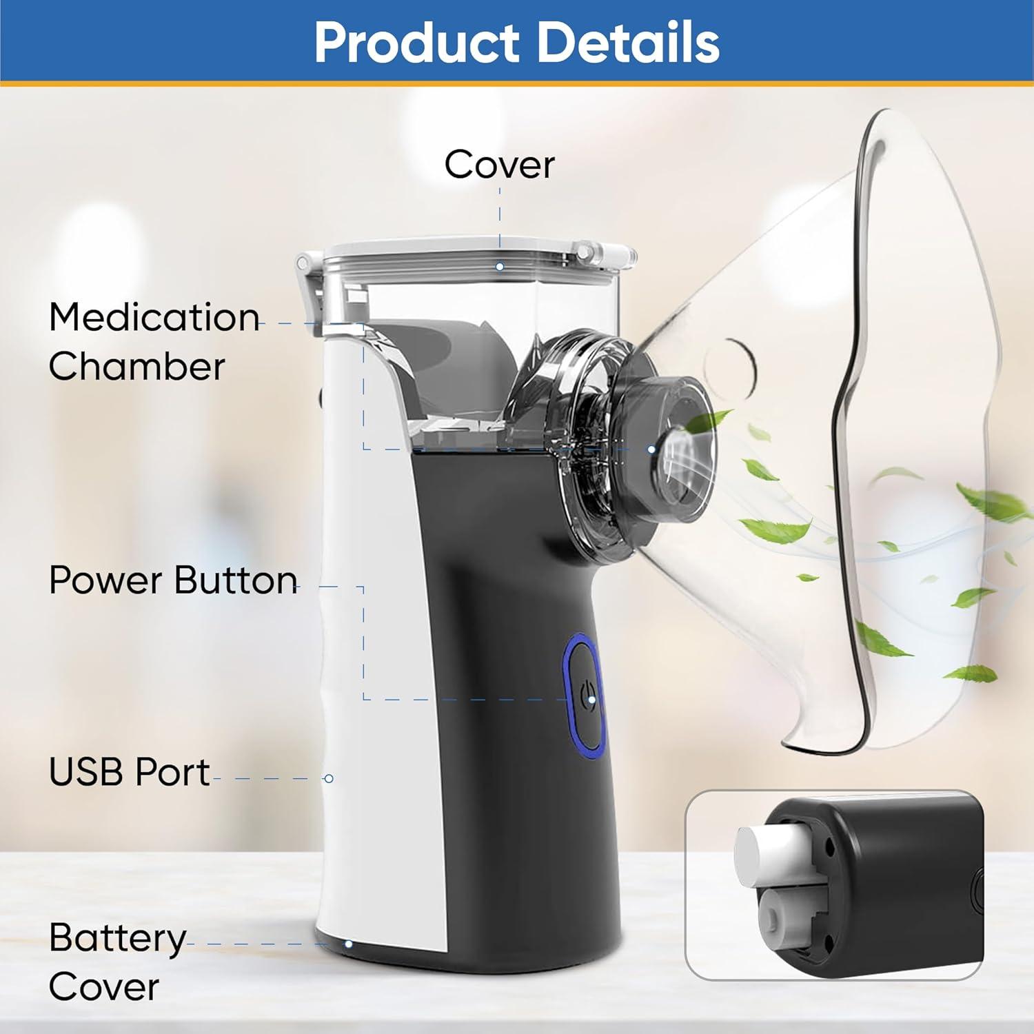 MESH NEBULIZER - Portable Battery-Operated Mesh Nebulizer - Handheld ...