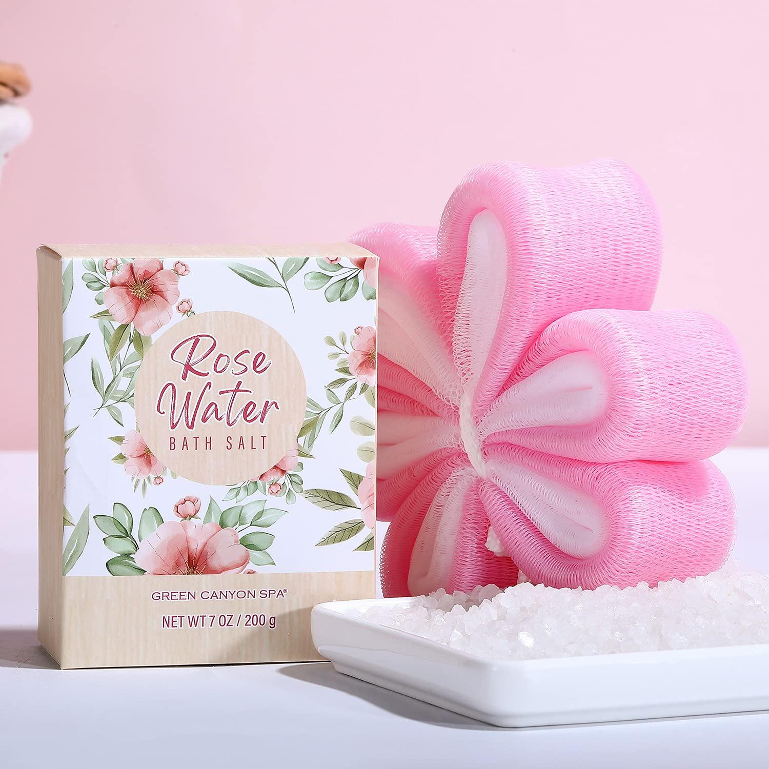 Rose Bath Gift Set for Women - 11 Pc Spa Kit with Bubble Bath, Lotion ...