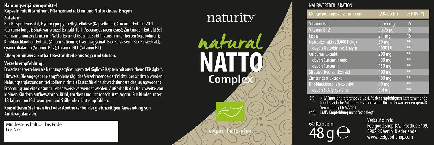 Naturity NATTO Complex - High-Dose Nattokinase with Iron B Vitamins ...