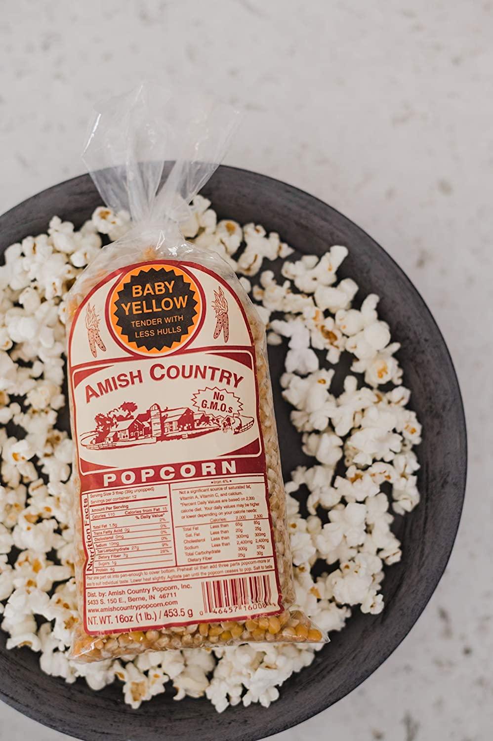 Amish Country Baby Yellow Popcorn Kernels - 1 lb Bag | Non-GMO, Gluten ...