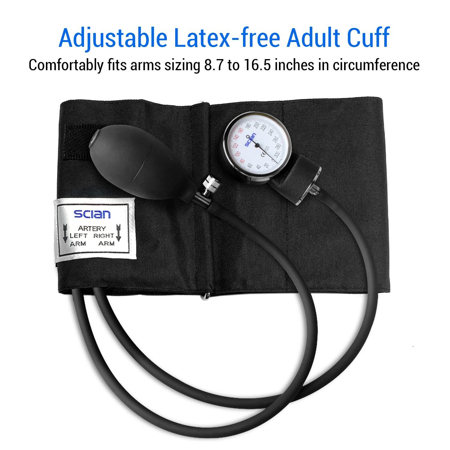 Scian Manual Arm Blood Pressure Cuff & Stethoscope Kit | Aneroid ...