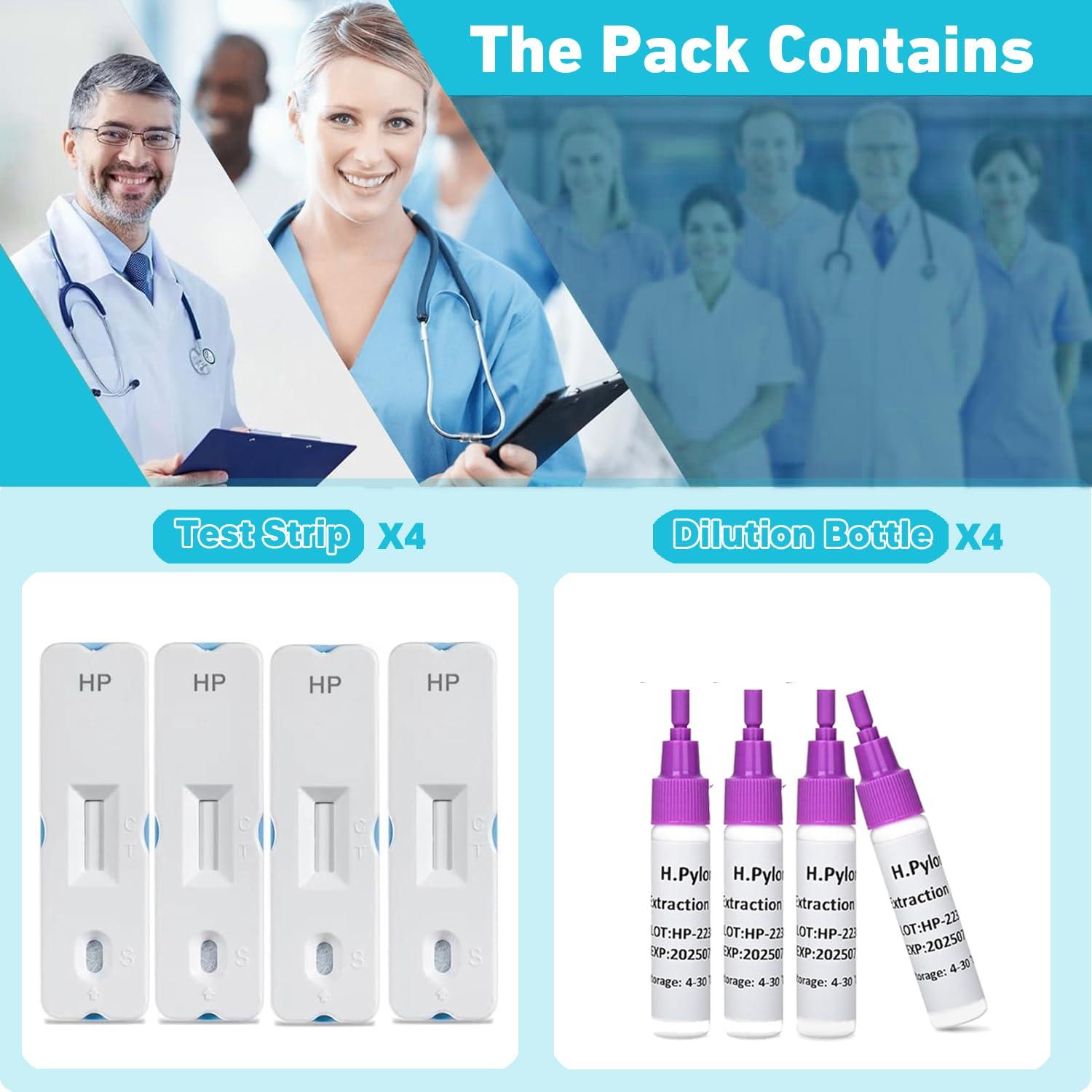 H. Pylori Test Kit | Accurate Home Stool Test | 4 Tests | Results in 10 ...