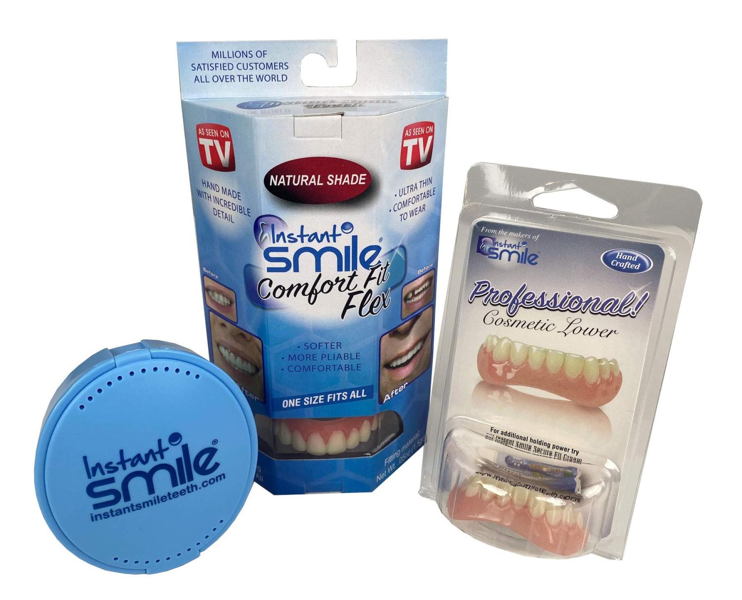 Instant Smile Comfort Fit Flex Teeth - Natural Shade Upper and Lower ...