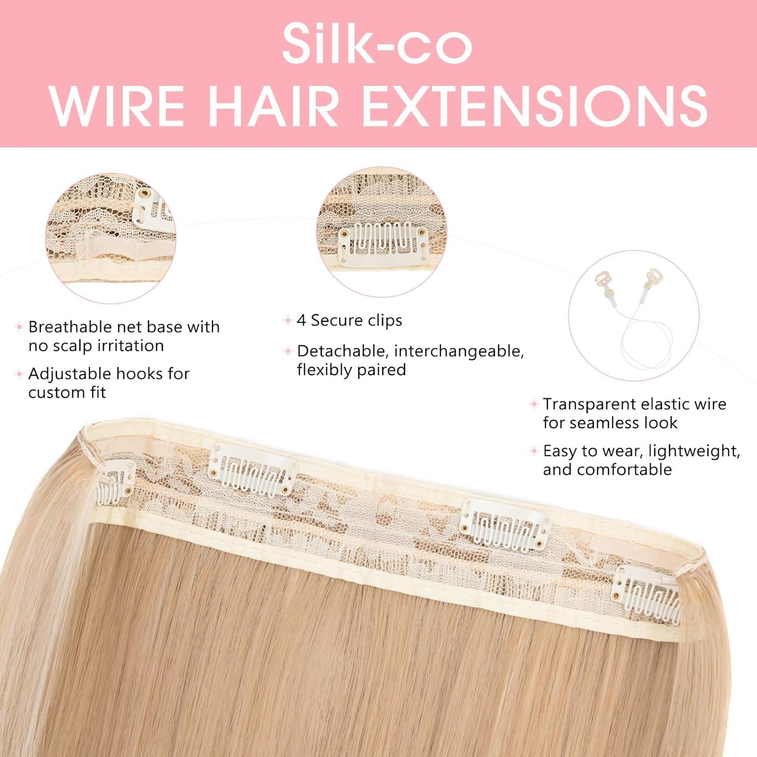 Silk-Co 40cm Hair Extensions | Adjustable Smooth Synthetic Extensions ...