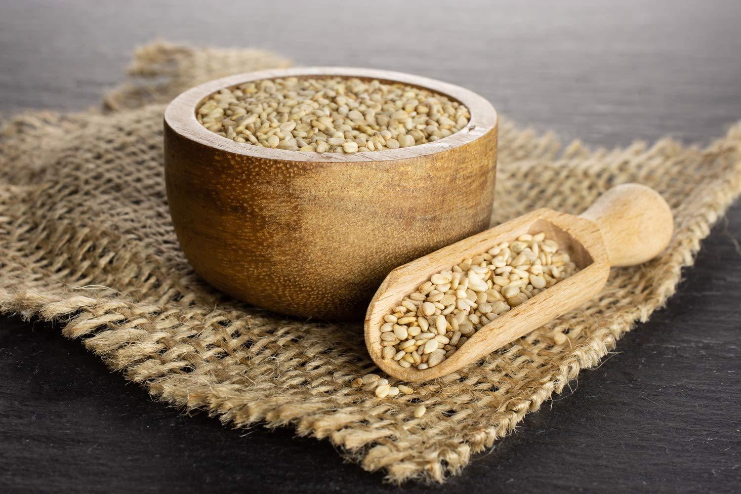 Organic Unhulled Sesame Seeds 8 Pounds - Non-GMO, Kosher, Vegan, Bulk ...