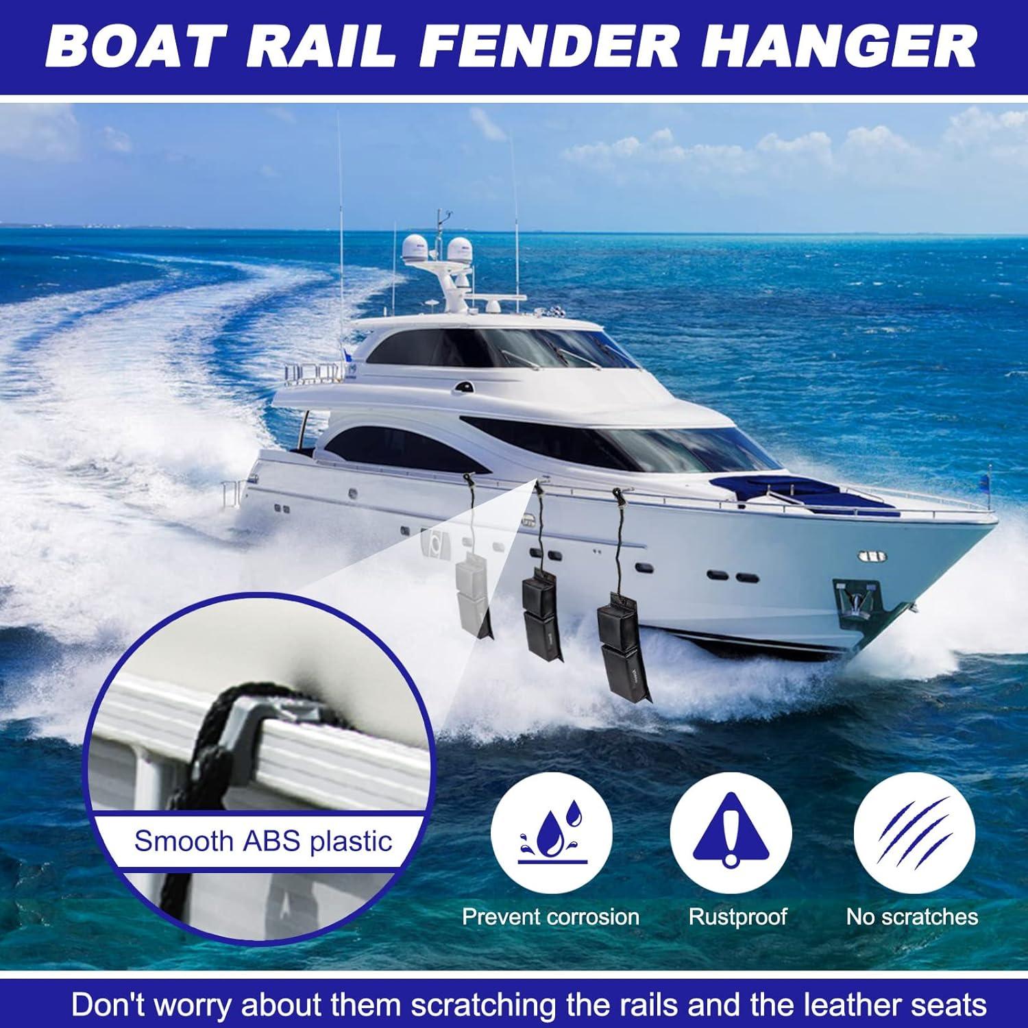 4 Pack Pontoon Boat Square Rail Mount Fender Bumper Hanger/Adjuster ...