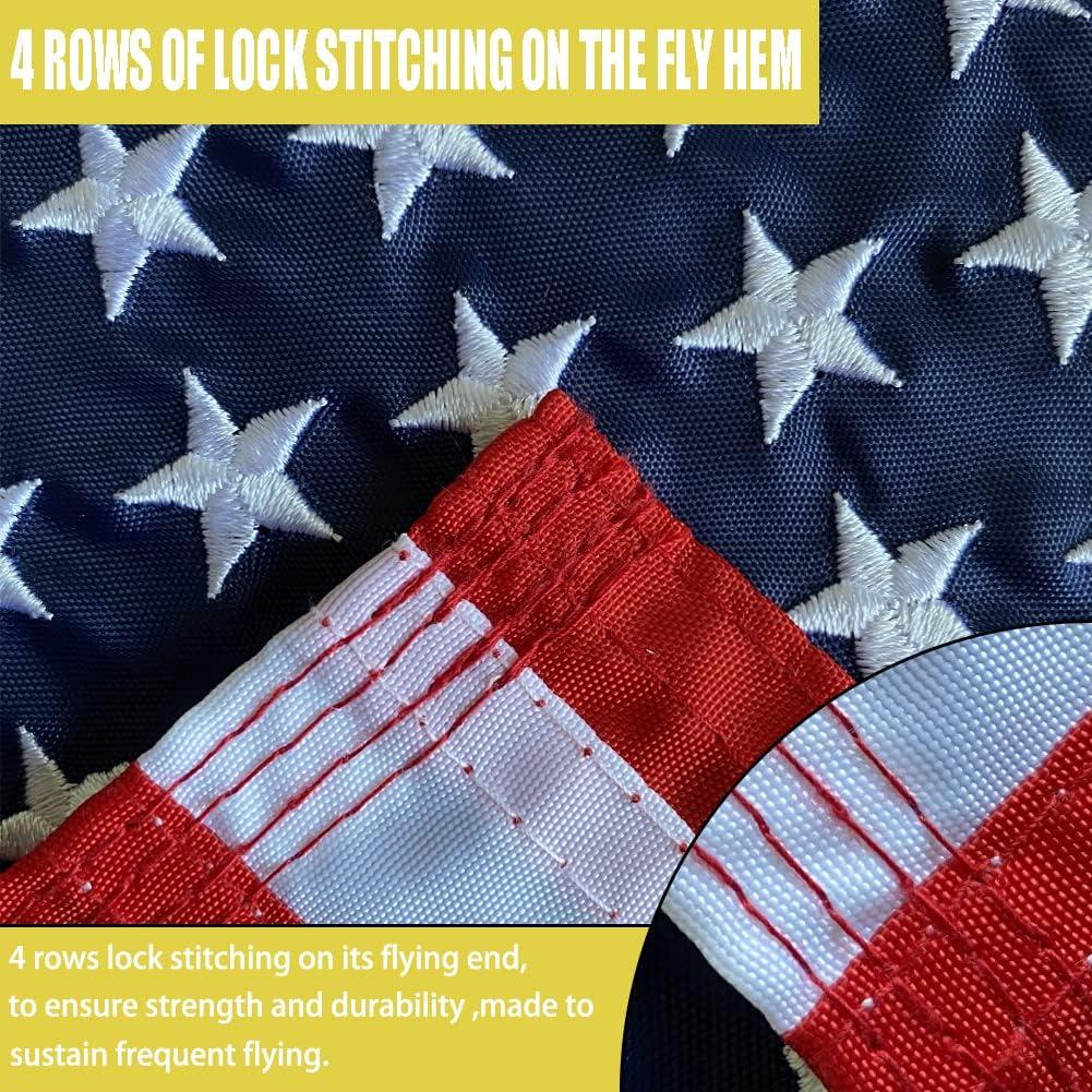 Embroidered Stars & Anchor Boat Flag 12x18 Inch - American Heavy Duty ...