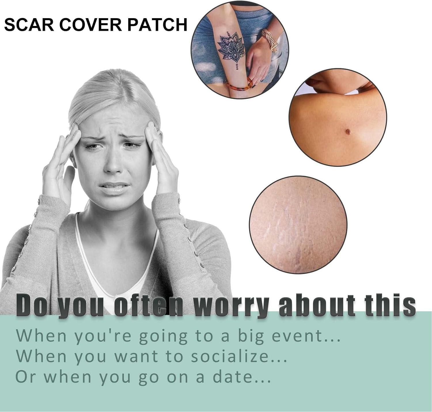 2pcs Scar Cover Sheets Self Adhesive Skin Color Breathable Waterproof ...