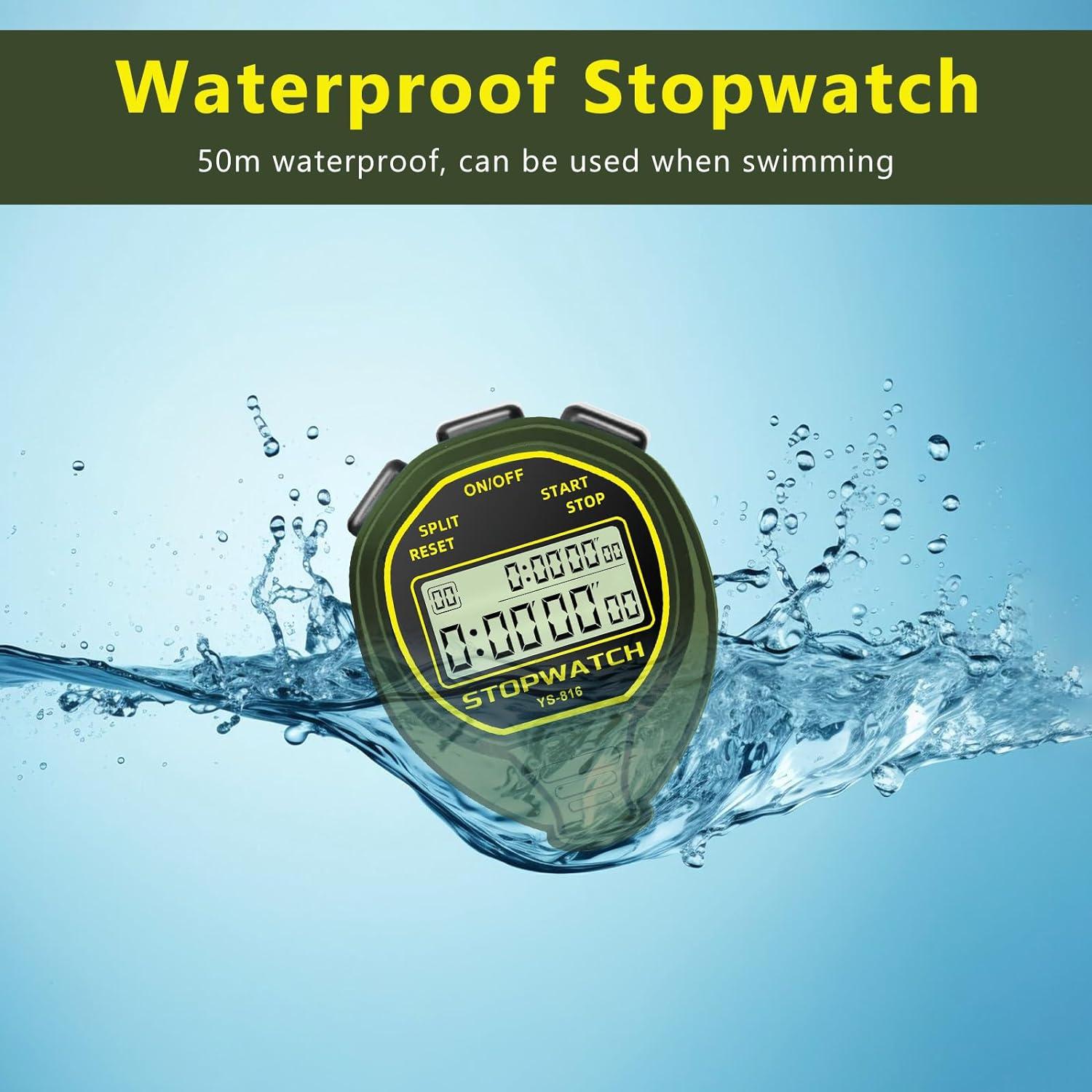 Buy Lighth Away Waterproof Stopwatch Timer - 30 Rounds Memory Large ...