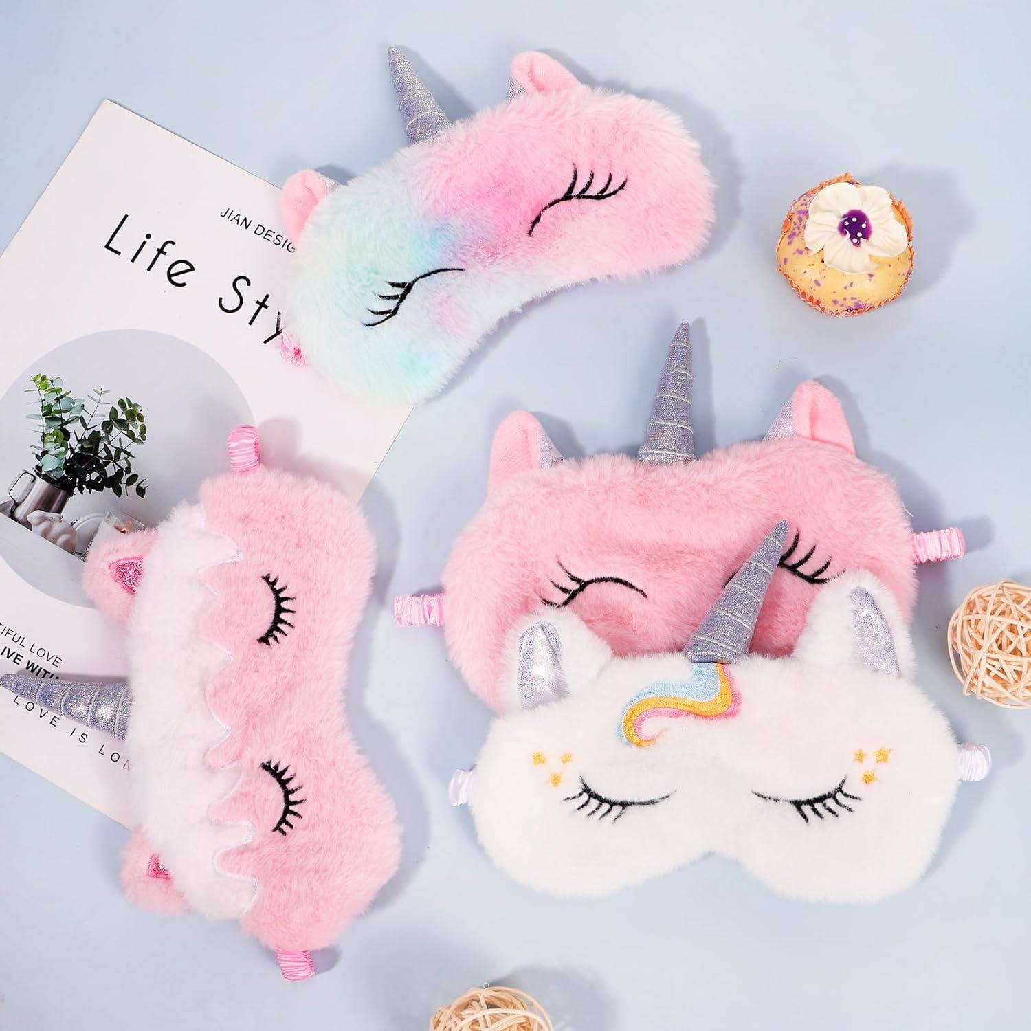 Heyu-Lotus Cute Unicorn Animal Plush Kids Eye Masks for Sleeping - 4 ...