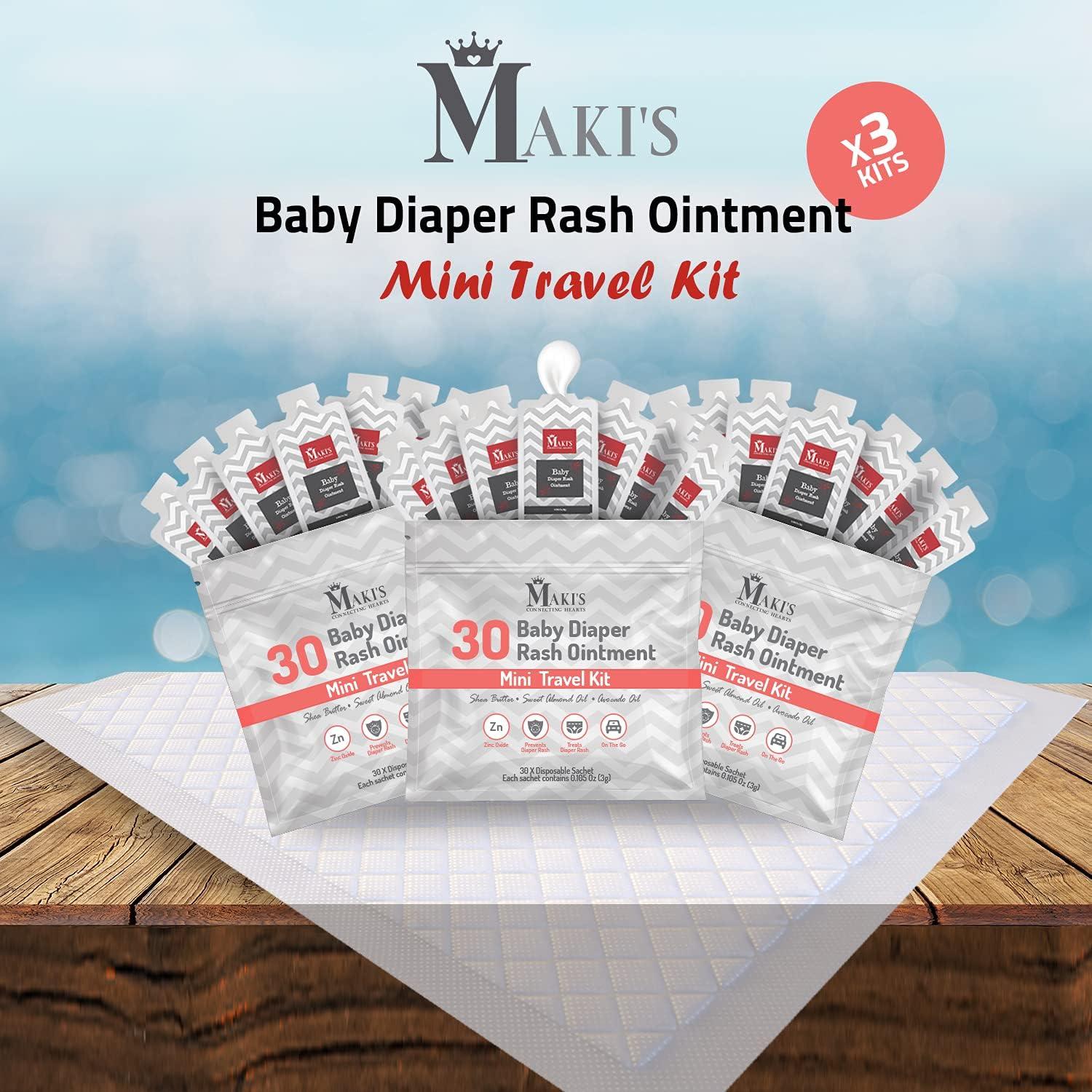 3 Pack Maki's Baby Diaper Cream - 30 Individually Wrapped Packets ...