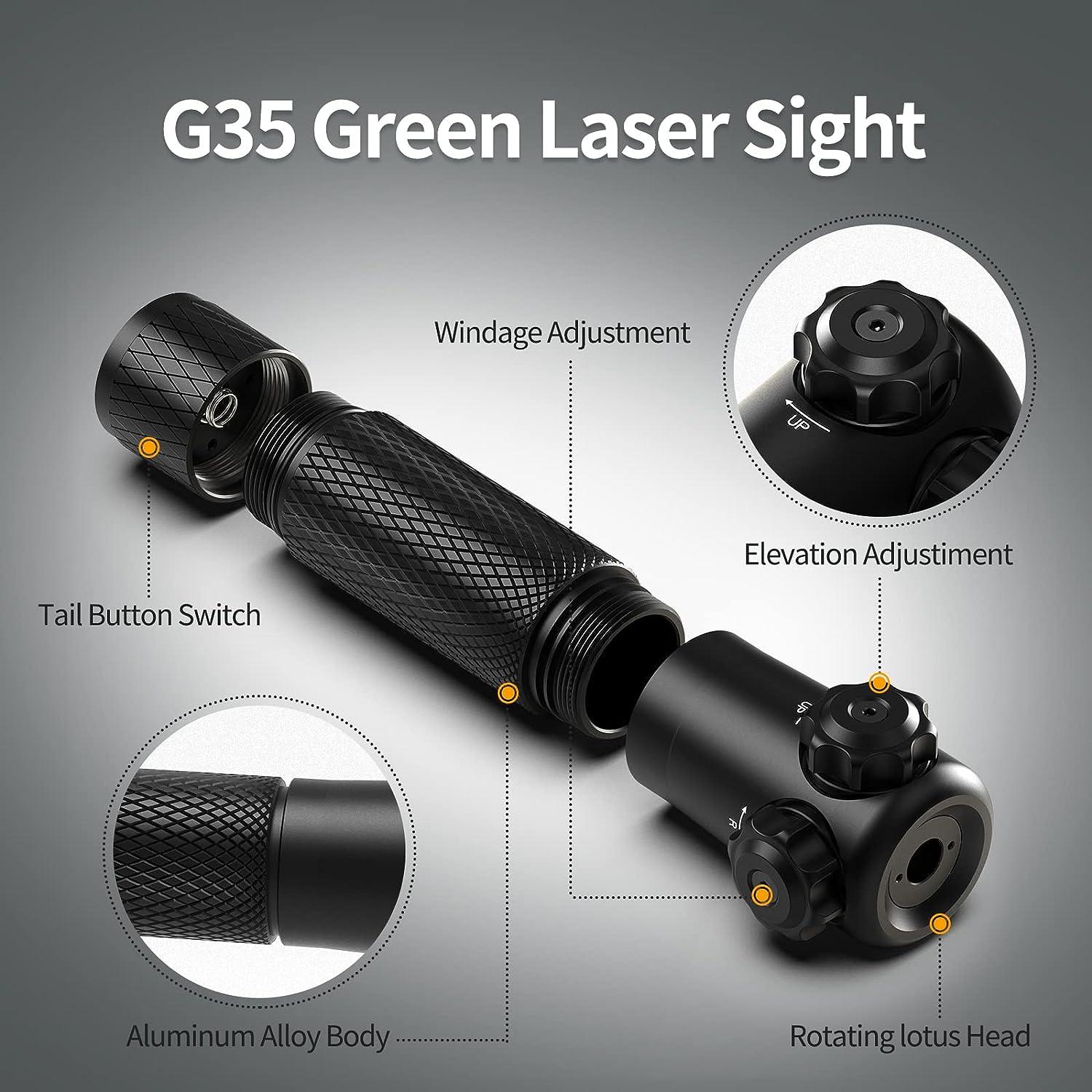 GL35 Green Laser Sight with Picatinny Mount and Pressure Switch - Rifle Scope for Improved ...