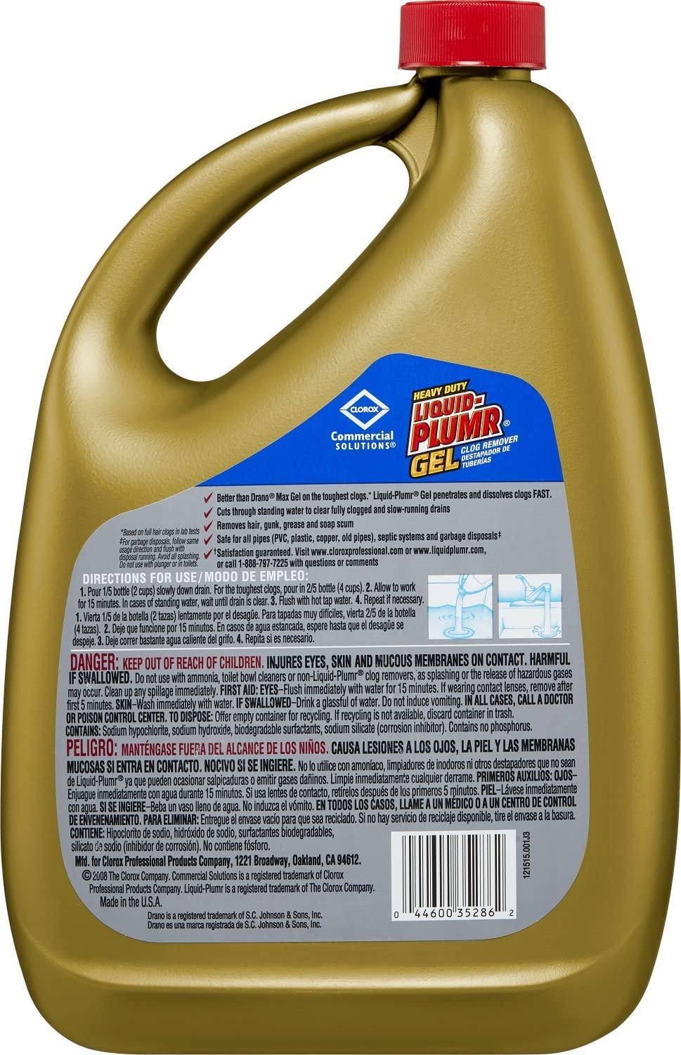 Clorox Commercial Solutions Liquid-Plumr Heavy Duty Clog Remover, 80 ...