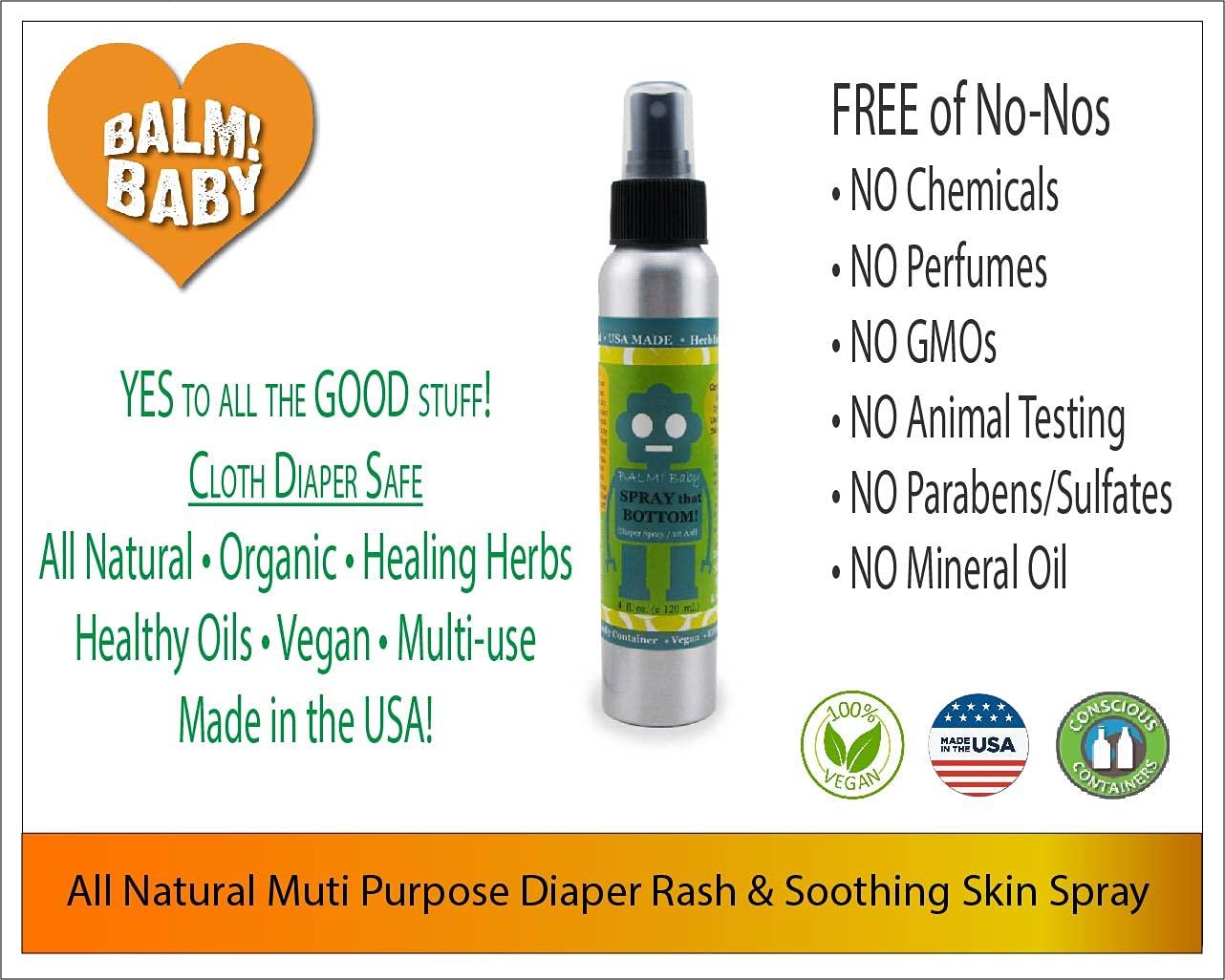 BALM! Baby Spray - All Natural Diaper Rash Cream for Cloth Diapers ...