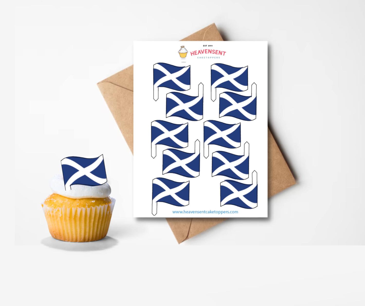 20x Pre-cut Scotland Scottish Flags St Andrews Day Edible Thick Wafer ...