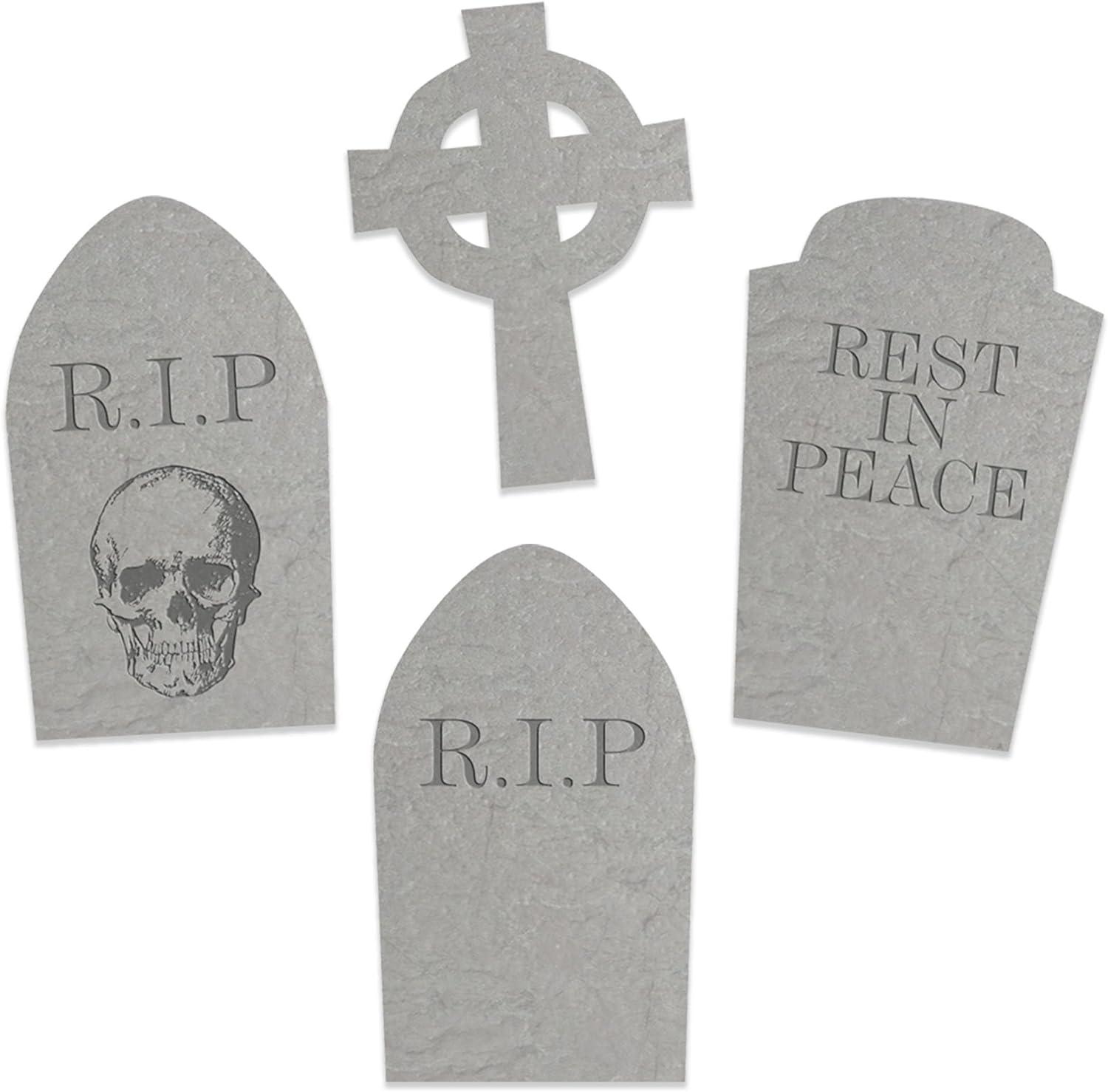 Edible Wafer Gravestone Pre-Cut Cupcake Toppers - 24pc | Buy Now with ...