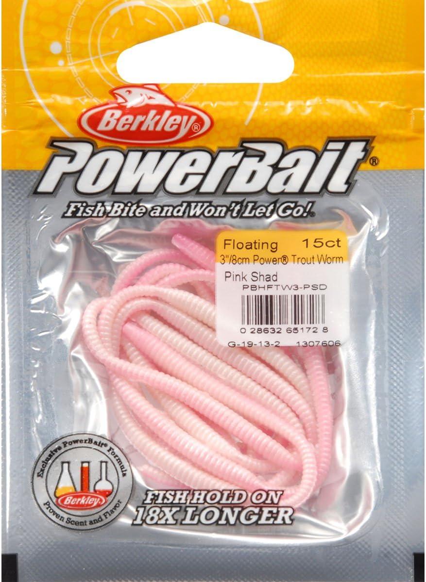 Berkley PowerBait Power Floating Trout Worm Pink Shad 3 - 15 Count ...