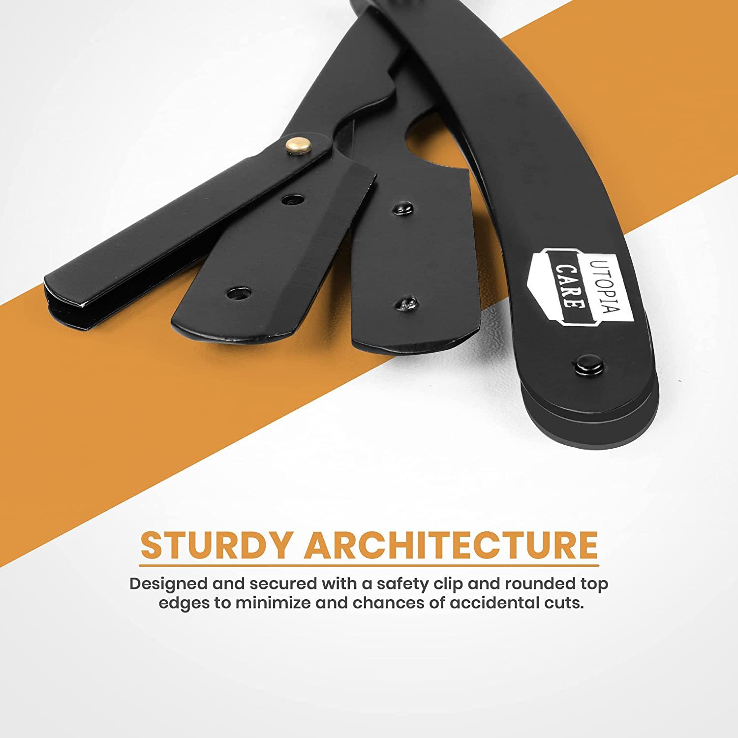 Utopia Care Professional Barber Straight Edge Razor Safety with 100 ...