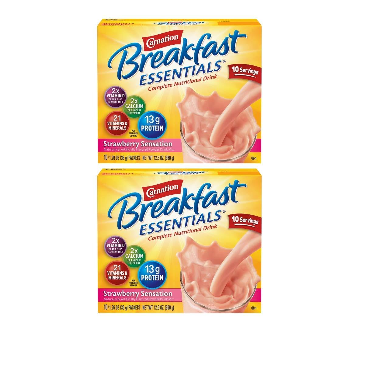Carnation Breakfast Essentials Strawberry Sensation Powder Drink Mix ...