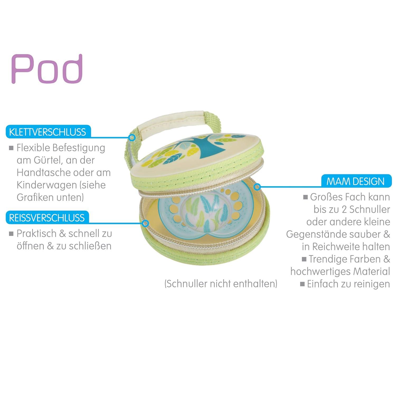 MAM POD Pacifier Pocket - Pink Rabbit | Store 2 Pacifiers with Velcro ...