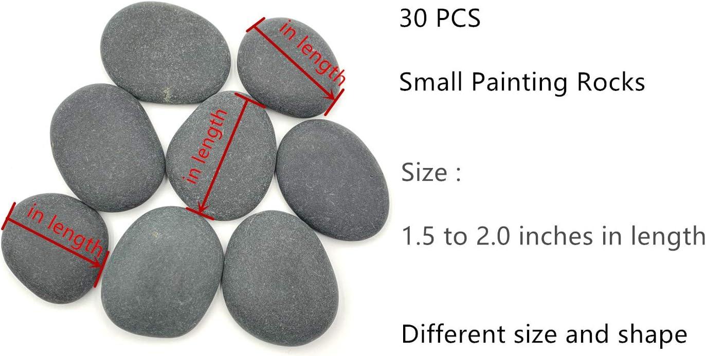 Lifetop 30PCS Small Painting Rocks - Flat & Smooth Gray Kindness Rocks ...
