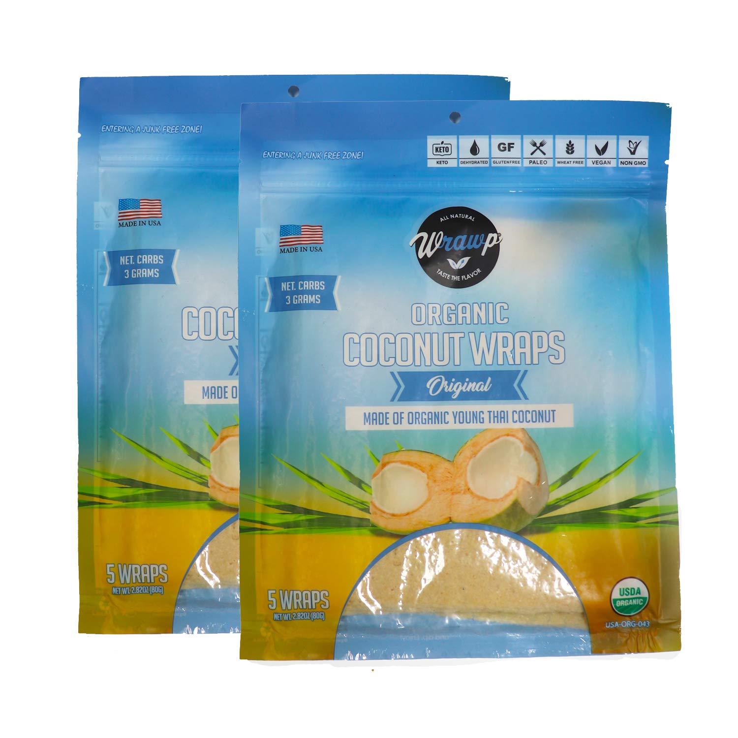 Organic Coconut Wraps Original 2 PACK (Raw Vegan Keto Paleo Gluten Free ...