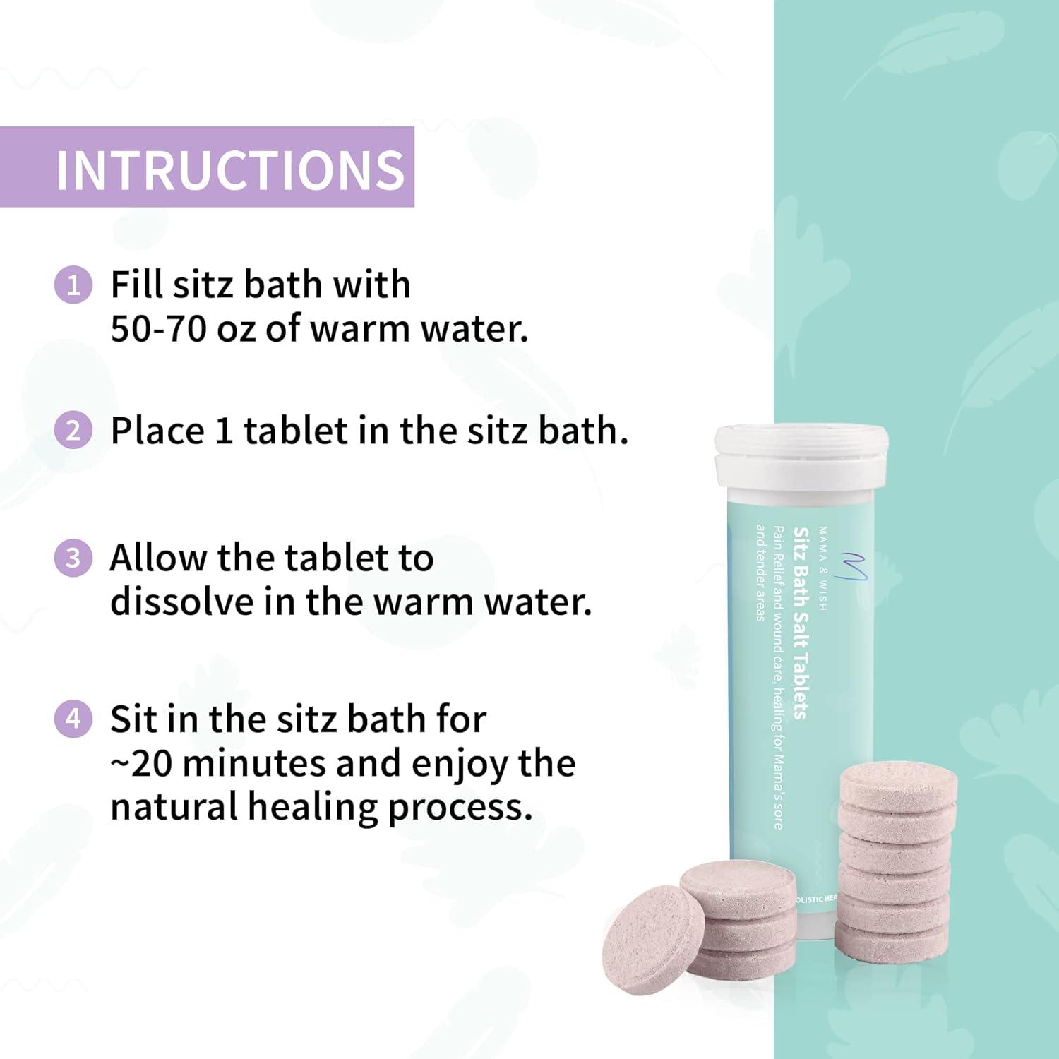 Sitz Bath Salt Tablets for Postpartum Care - Pack of 10 | Natural ...