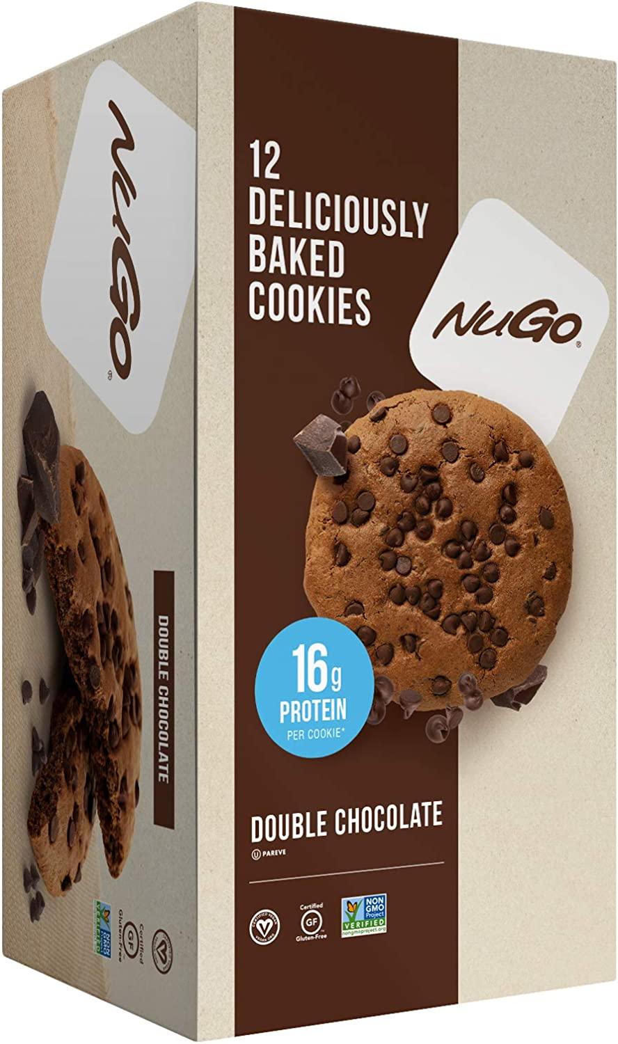 NuGo Double Chocolate Protein Cookies - 16g Vegan, Gluten Free, Soy ...