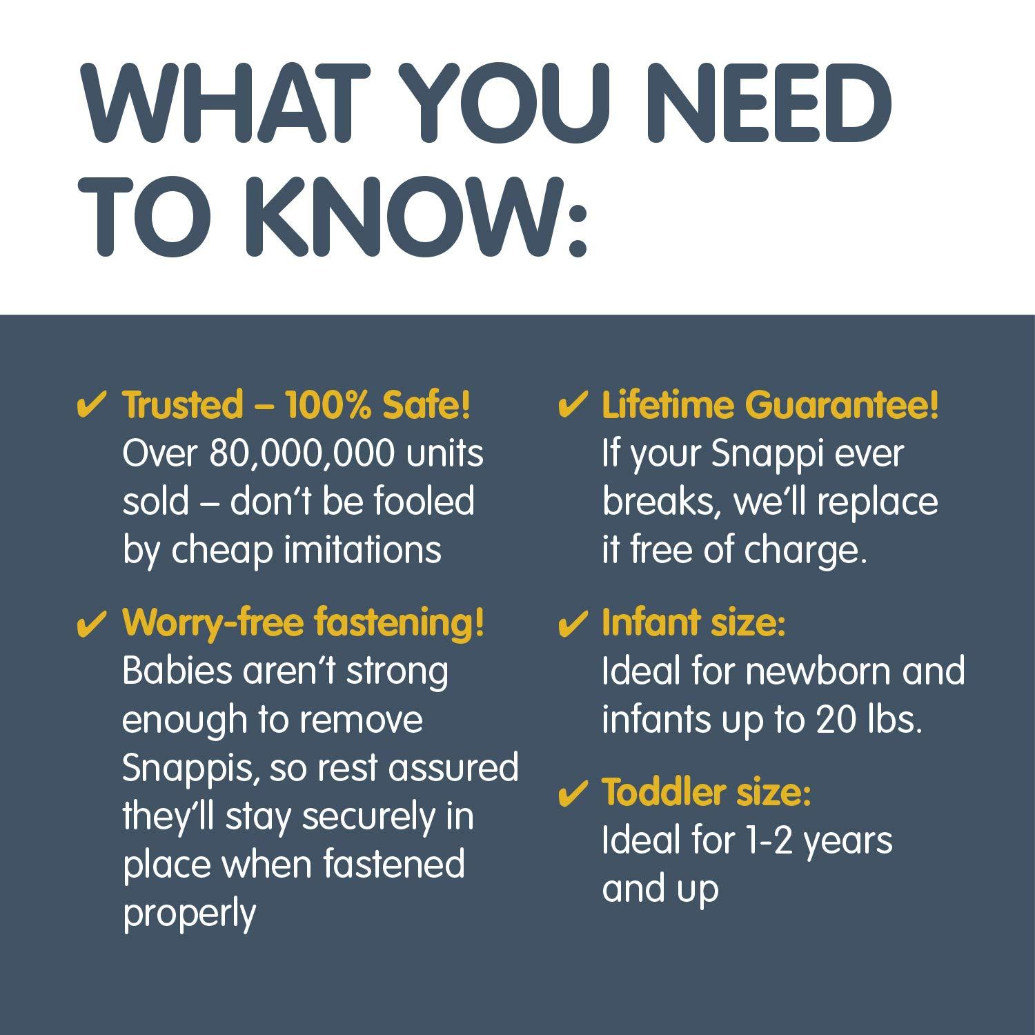 Neutral 5 pack Snappi Cloth Diaper Clips | Replaces Diaper Pins | Use ...