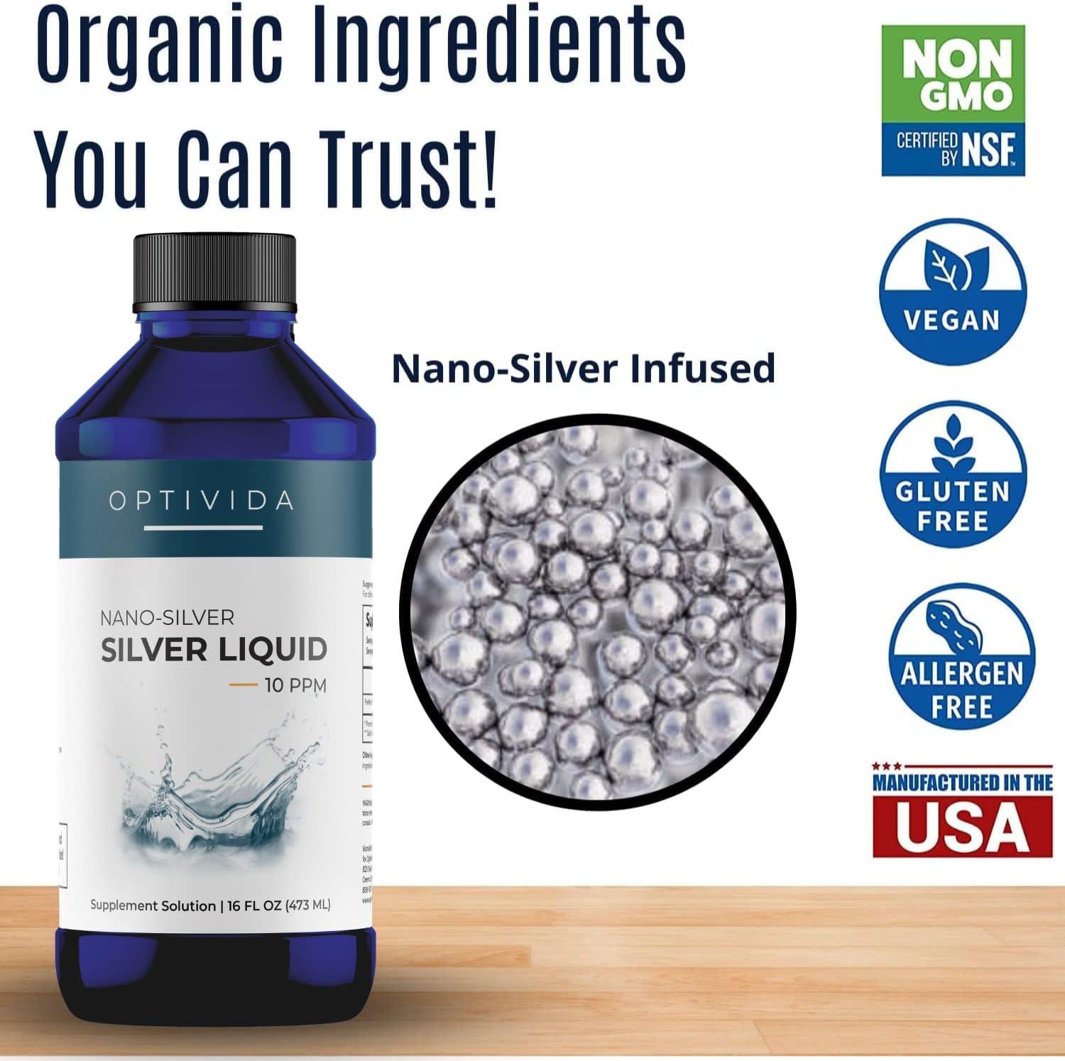Optivida Health Colloidal Nano Silver Liquid - Immune Support, All ...