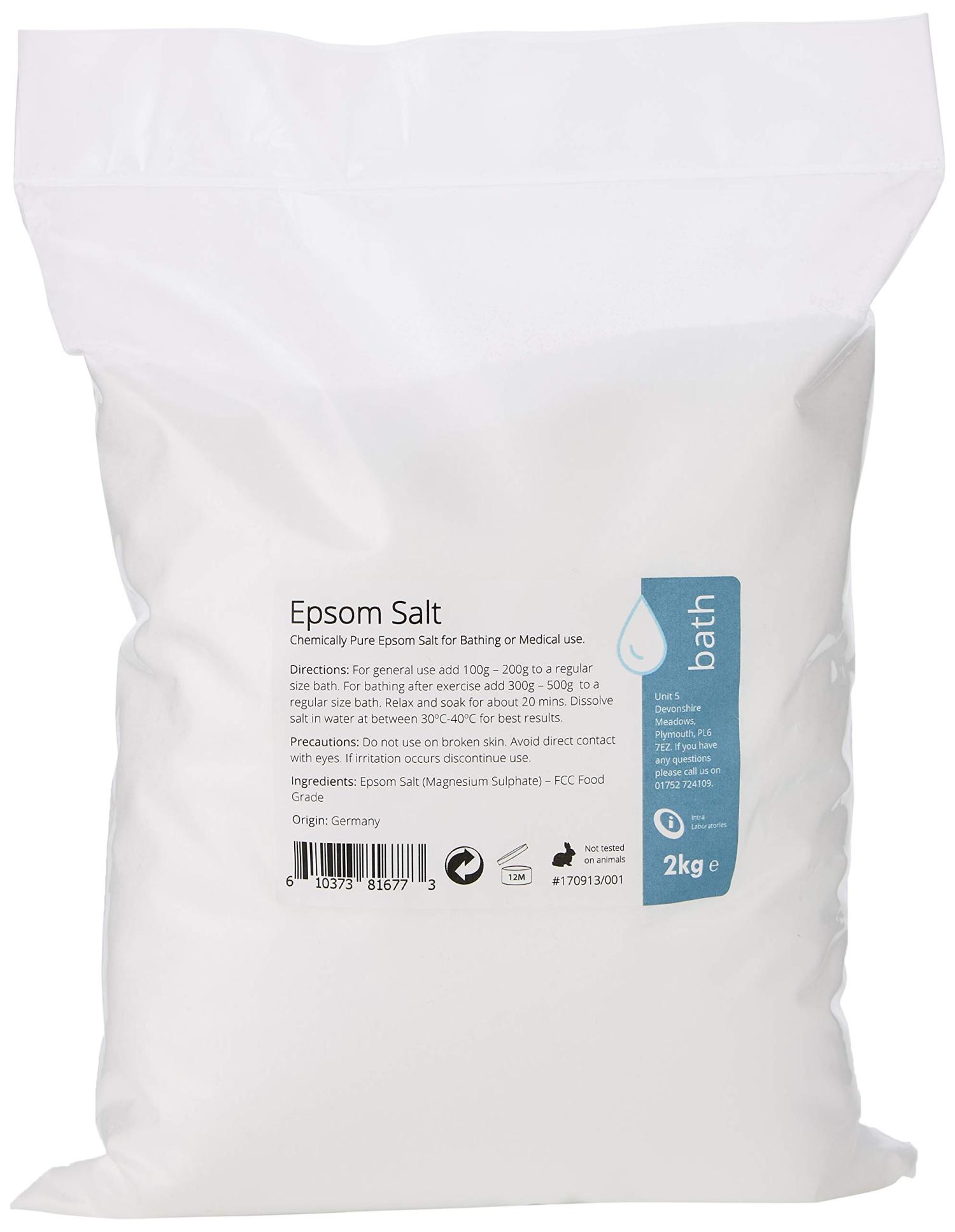 Epsom Salt 2kg - Food Grade Magnesium for Health | Chemically Pure ...