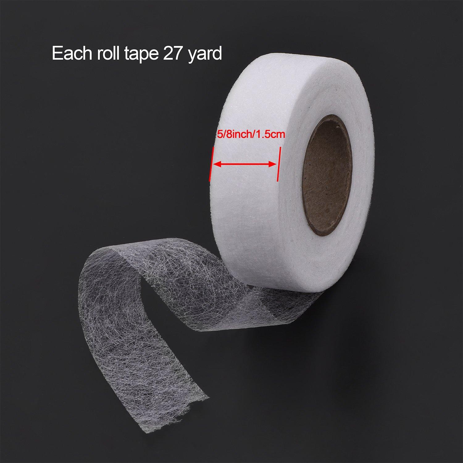 3 Pack 1/2 Inch Hemming Tape - Adhesive Iron-on Fabric Fusible Web Tape ...